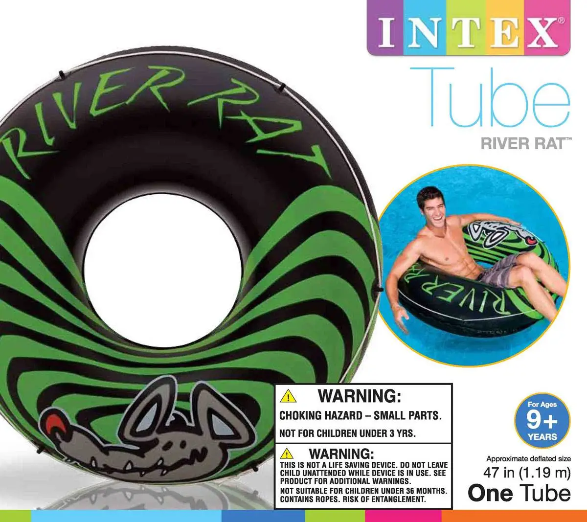 INTEX River Rat Inflatable Floating Tube Raft - 68209E (Open Box) (2 ...