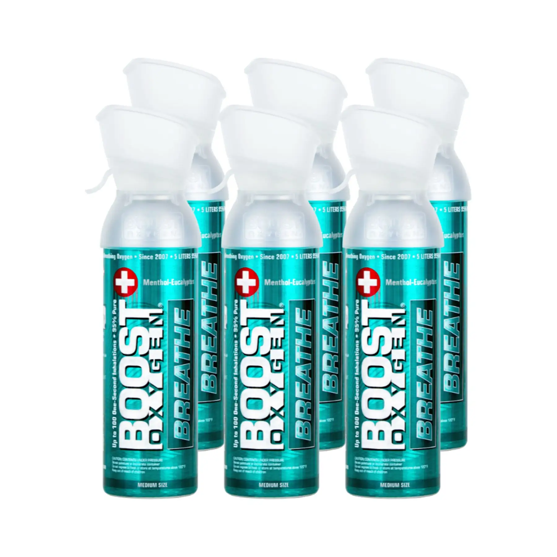 Boost Oxygen Natural Portable 5-Liter Pure Oxygen Canister, Menthol (6 ...