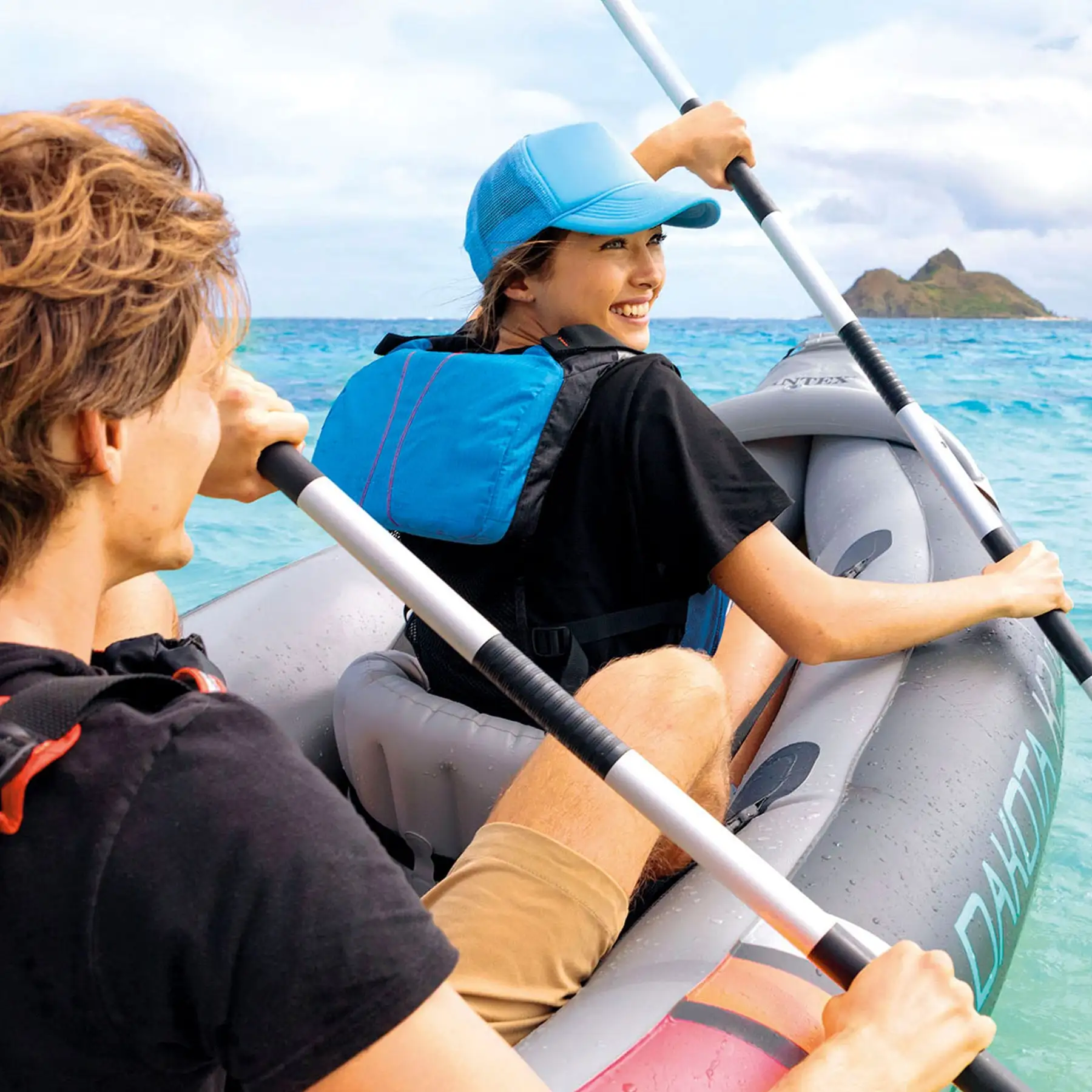 Intex Dakota K2 2 Person Vinyl Inflatable Kayak with Oars and Pump ...