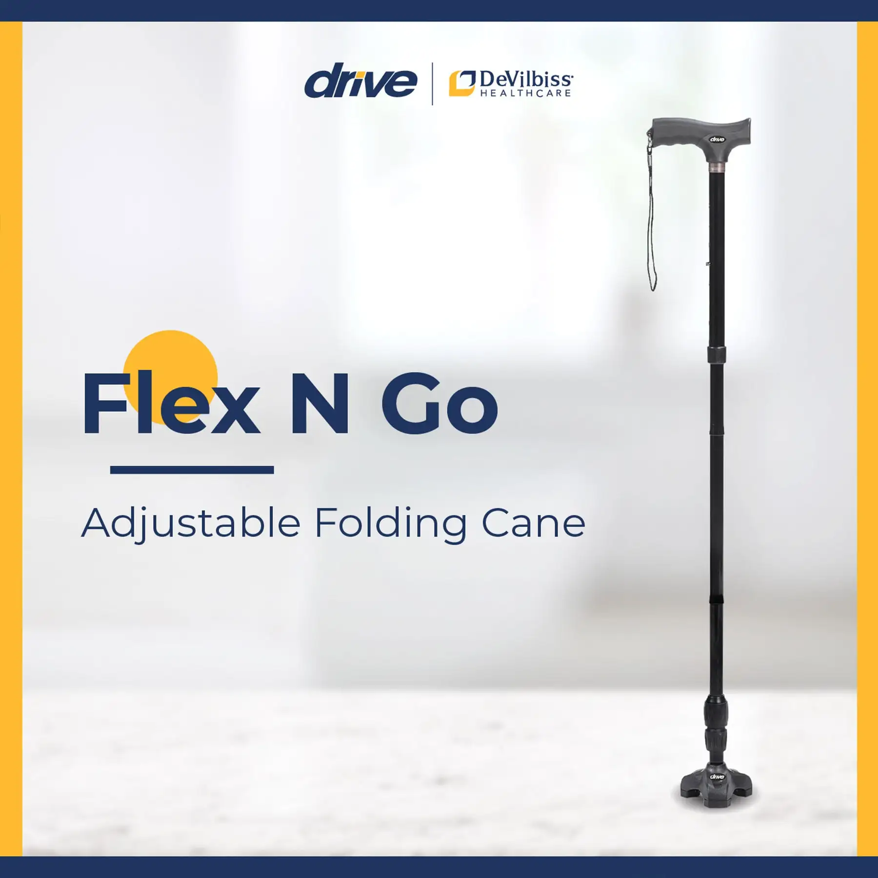 Drive Medical Flex N Go 39.5 Inch Adjustable Foldable Tripod Walking ...