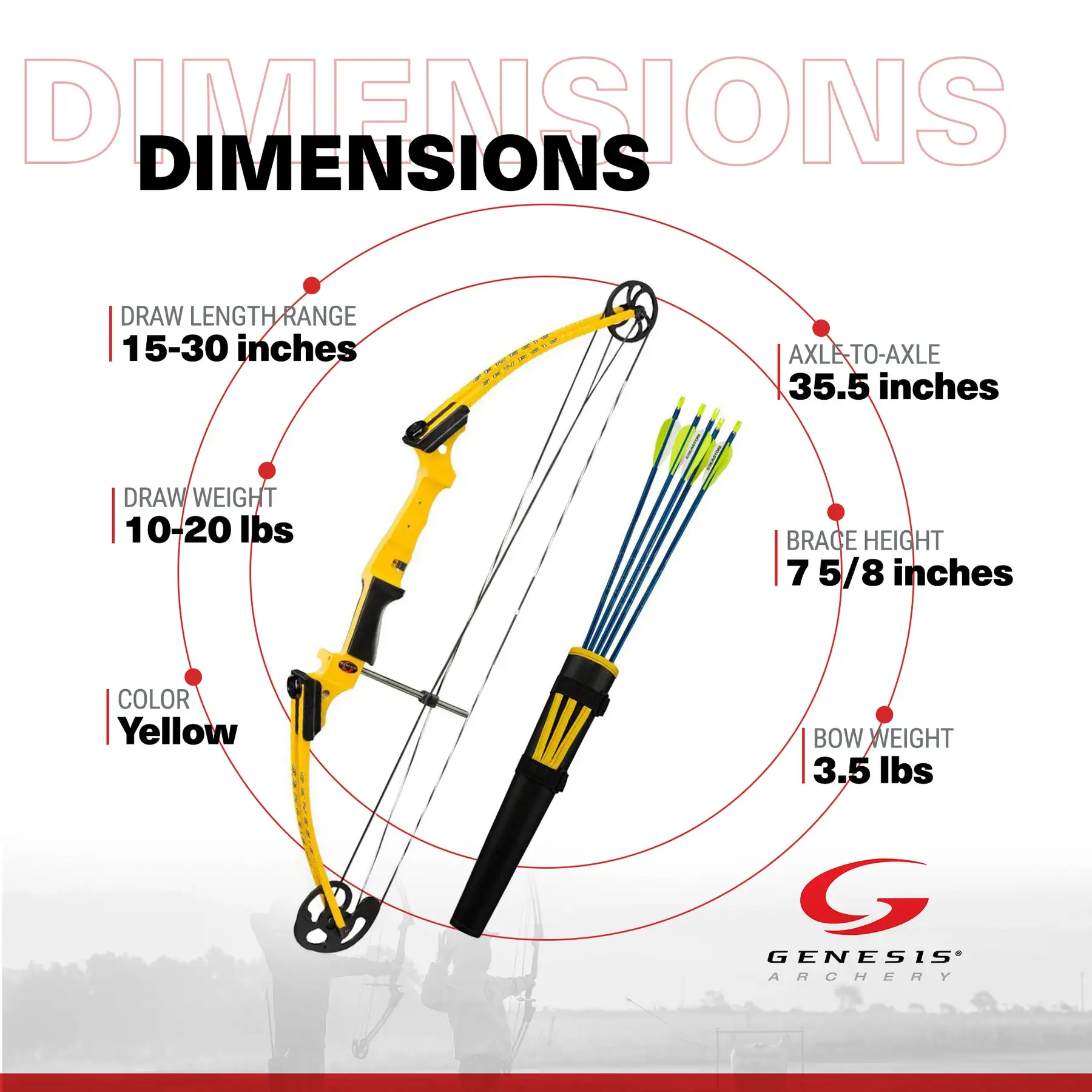 Genesis Original Lightweight Archery Compound Bow/Arrow Set, Right ...