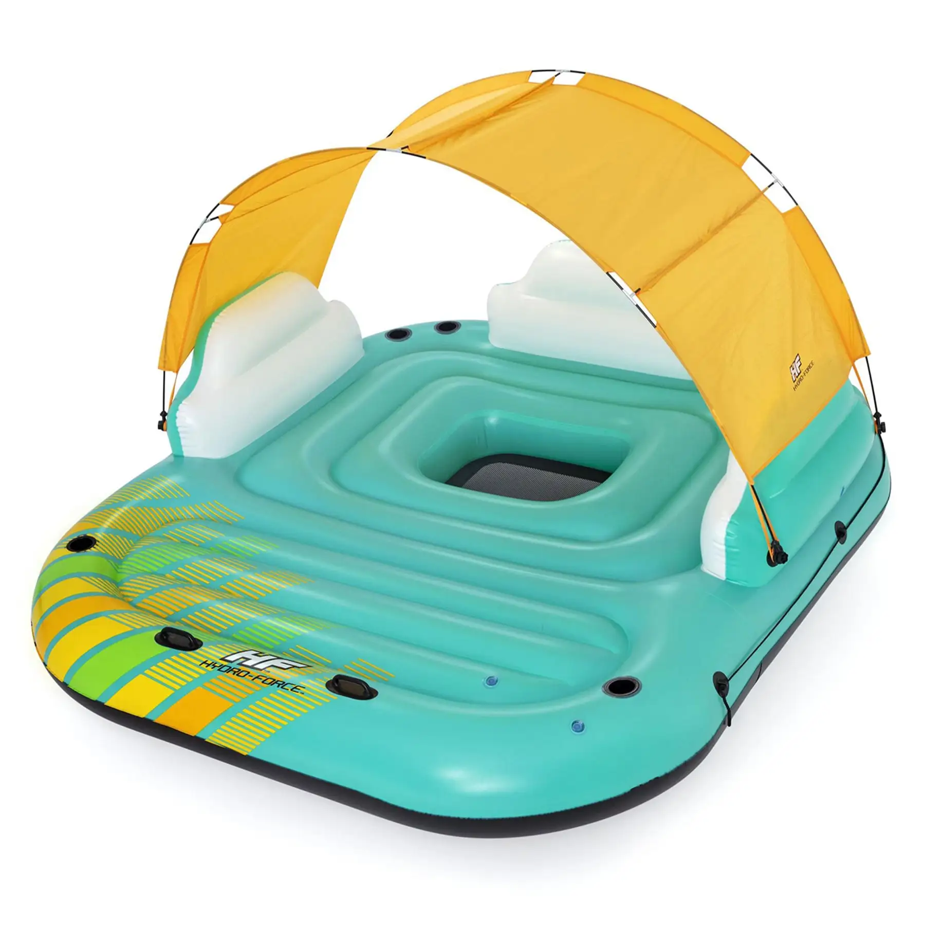 Bestway Hydro Force Sunny 5 Person Inflatable Floating Island Lounge ...