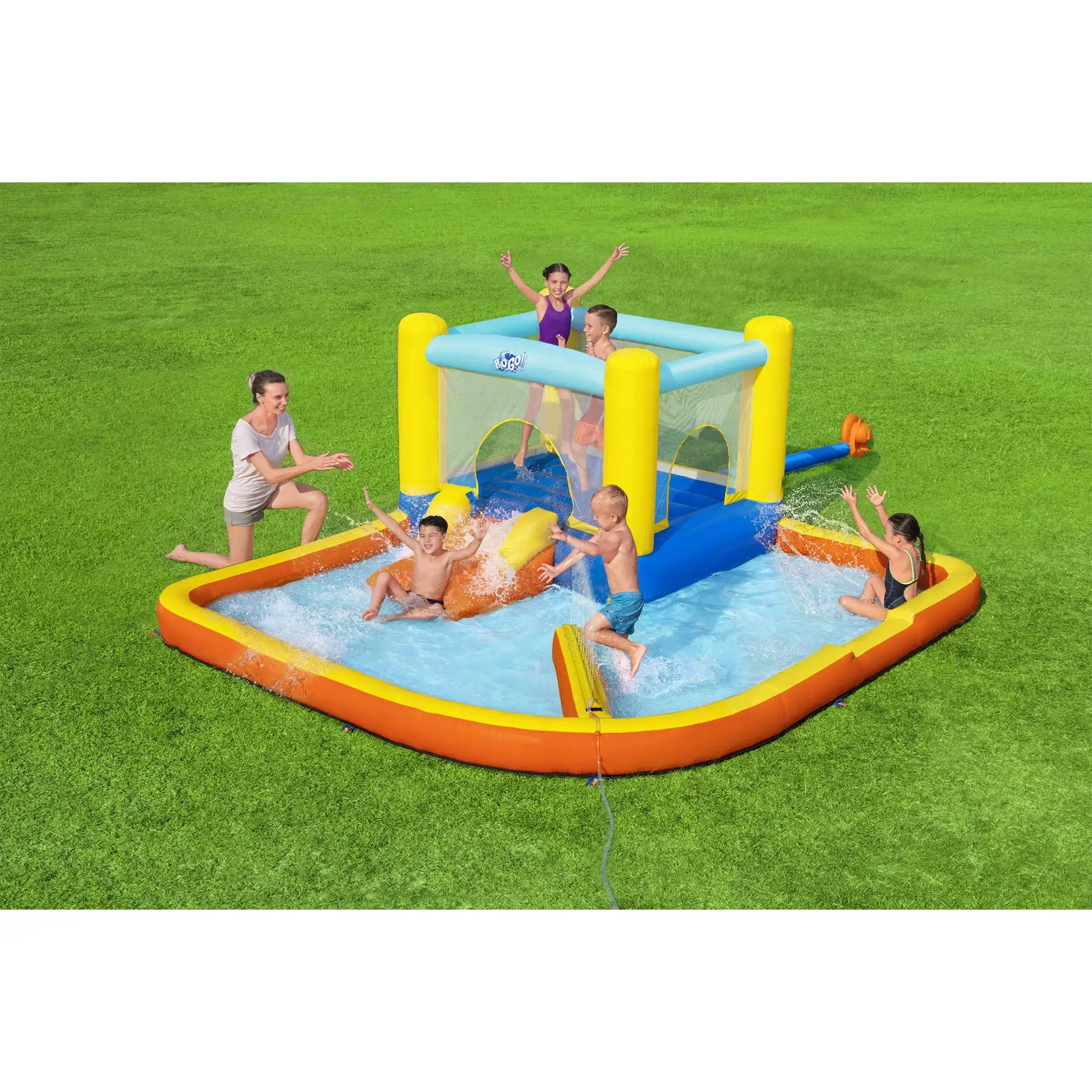 Bestway H2OGO! Inflatable Beach Bounce Water Park with Air Blower and ...
