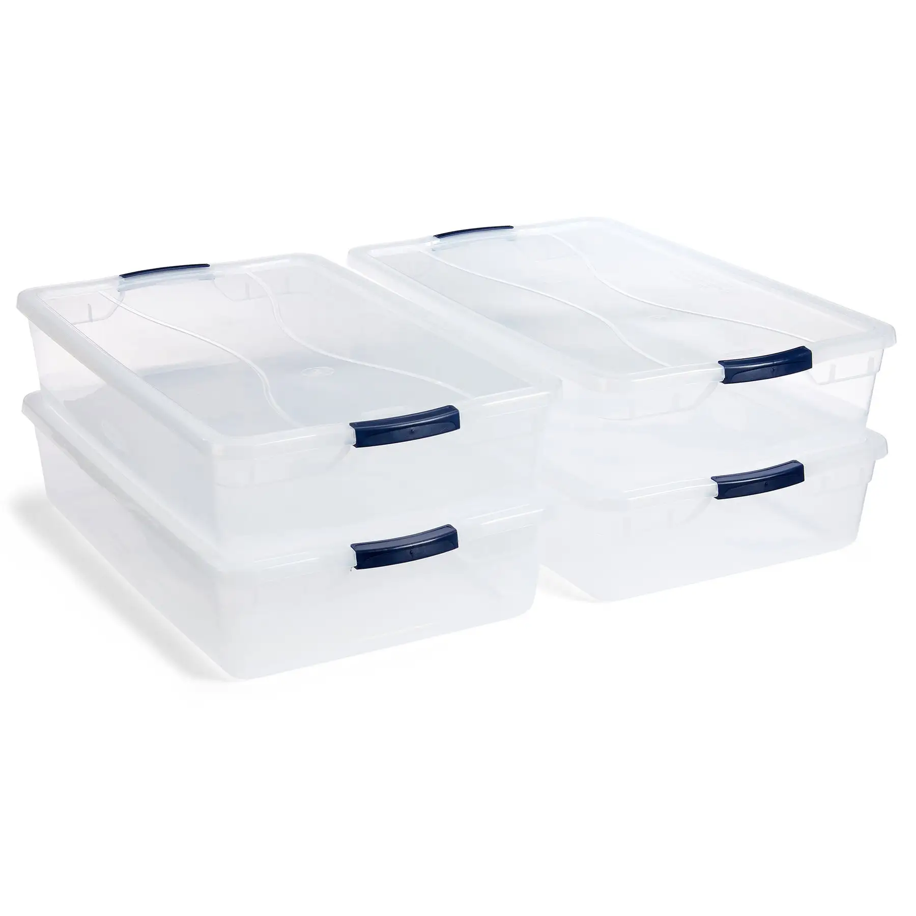 Rubbermaid Cleverstore 41 Qt Stackable Storage Tote, Clear (4 Pack ...