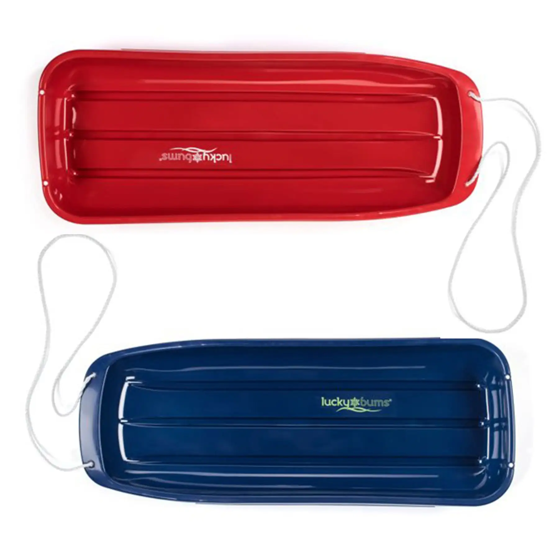 Lucky Bums Lightweight Plastic 48 Inch Sleds with Pull Ropes, 1 Red and ...