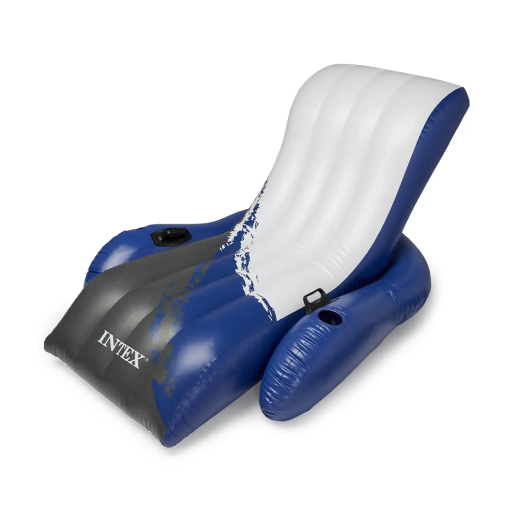 Intex Inflatable Floating Lounge Pool Recliner Lounger w/ Cup Holders ...