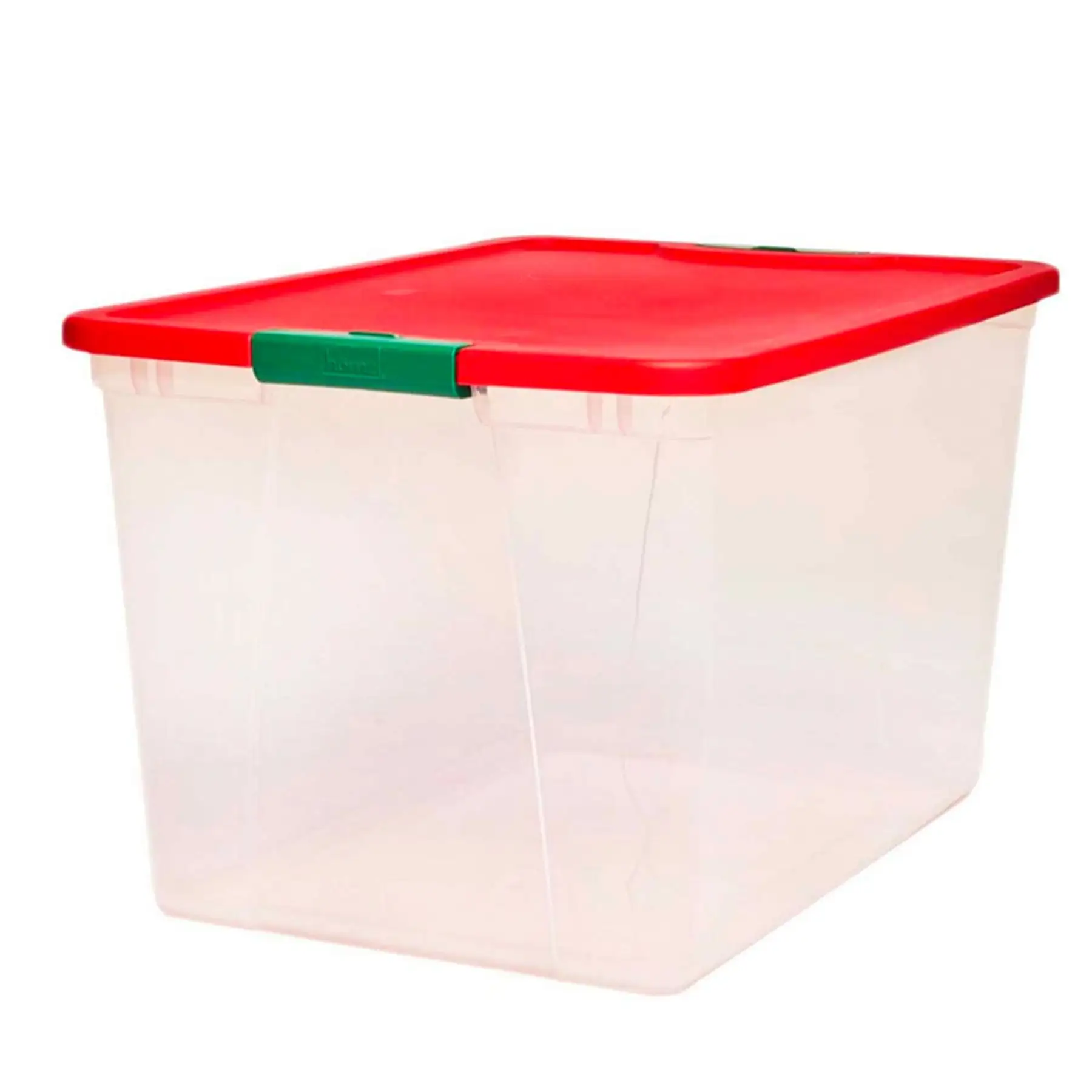 Homz 64Qt Secure Latch Clear Plastic Storage Bin w/Red Lid, 2 Pack ...