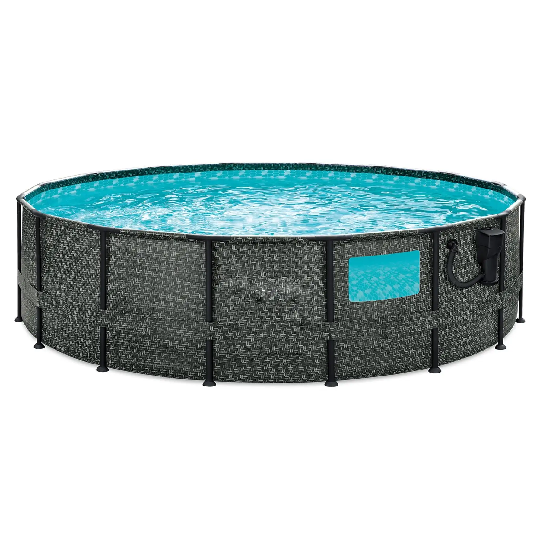 Elite 16ft x 48in Above Ground Frame Swimming Pool Set with Pump ...