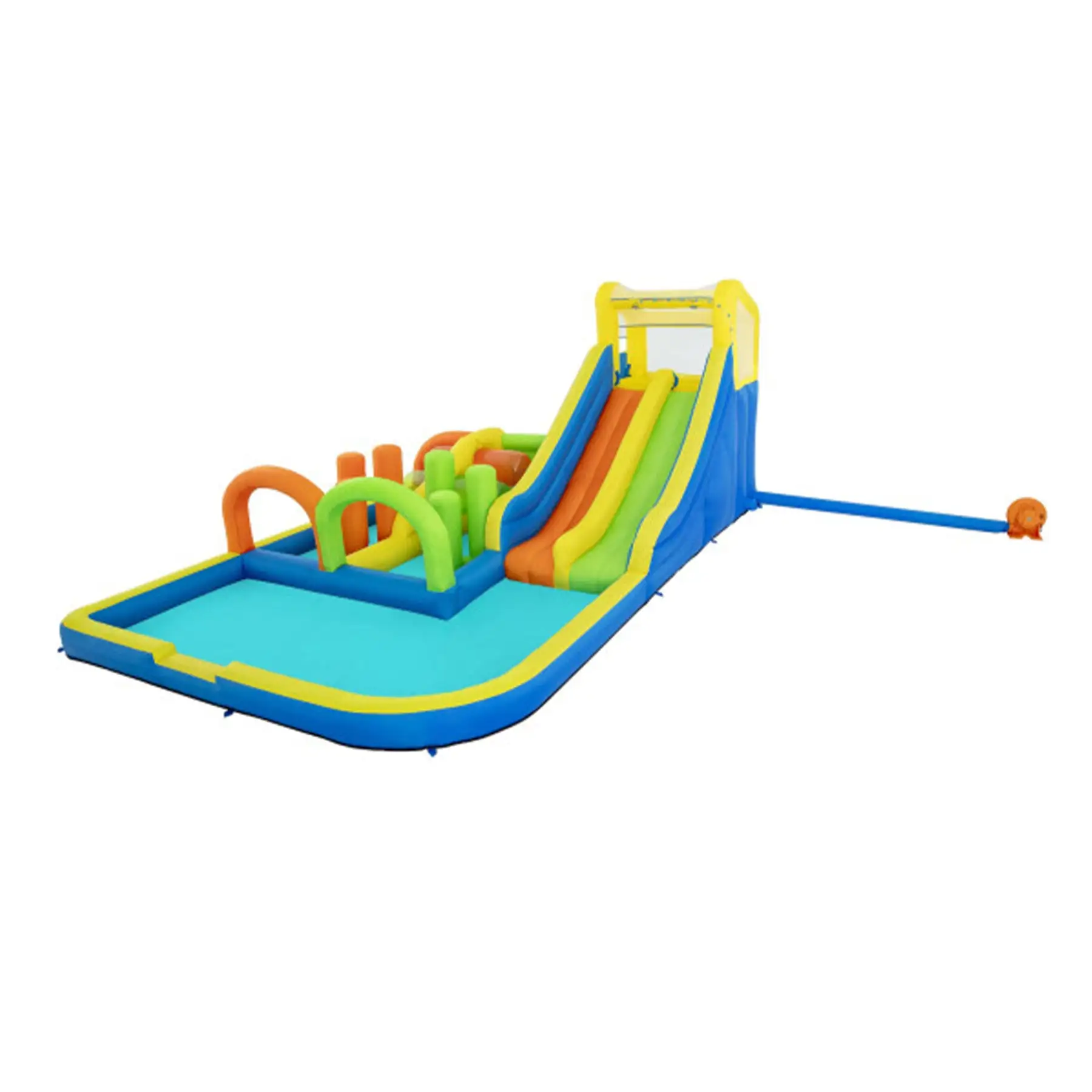 H2OGO! 19 Ft Tall AquaRace Kids Inflatable Water Park w/Dual Slides ...