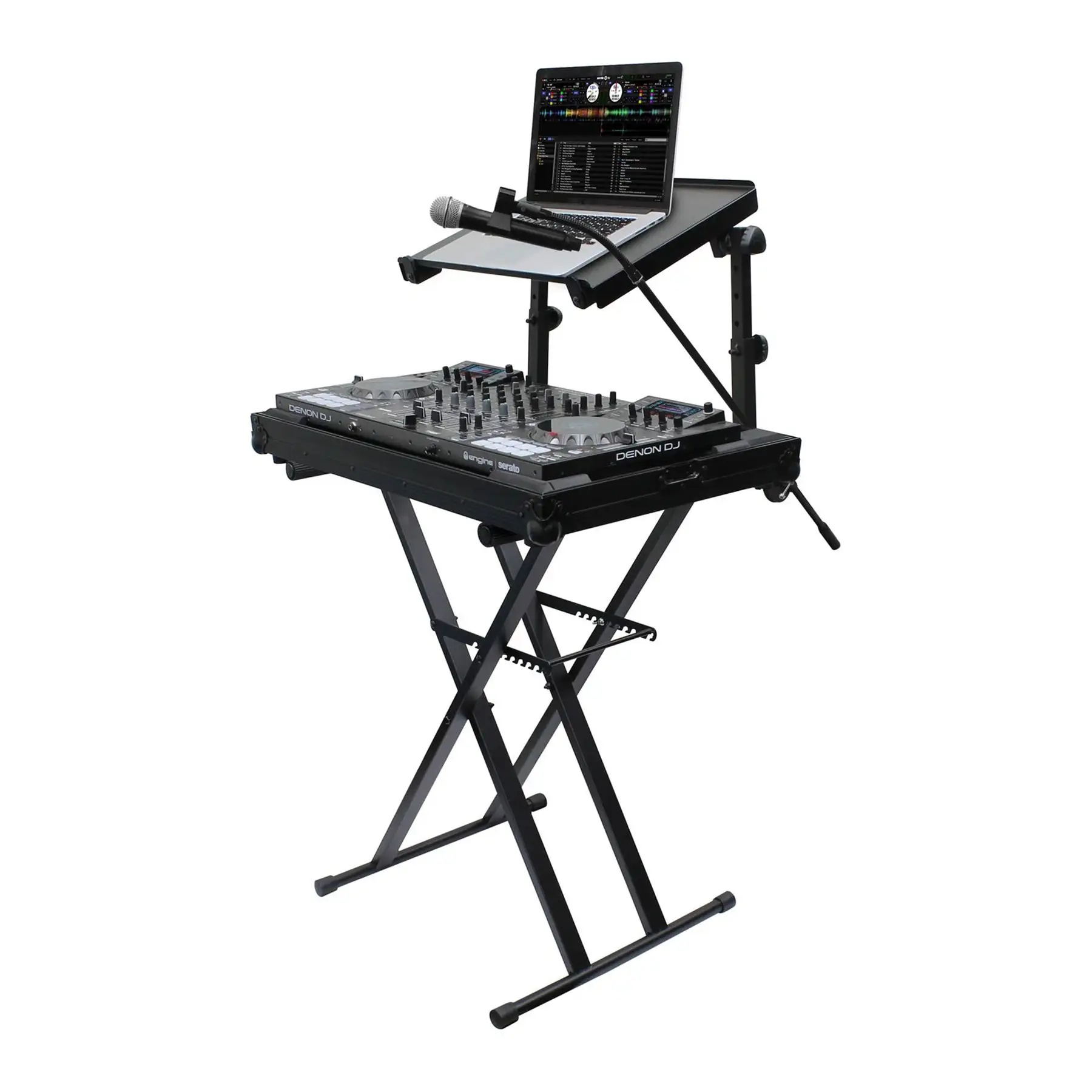 Odyssey Case 2 Tier DJ X Stand Combo Pack with Mic Boom & Top Shelf ...