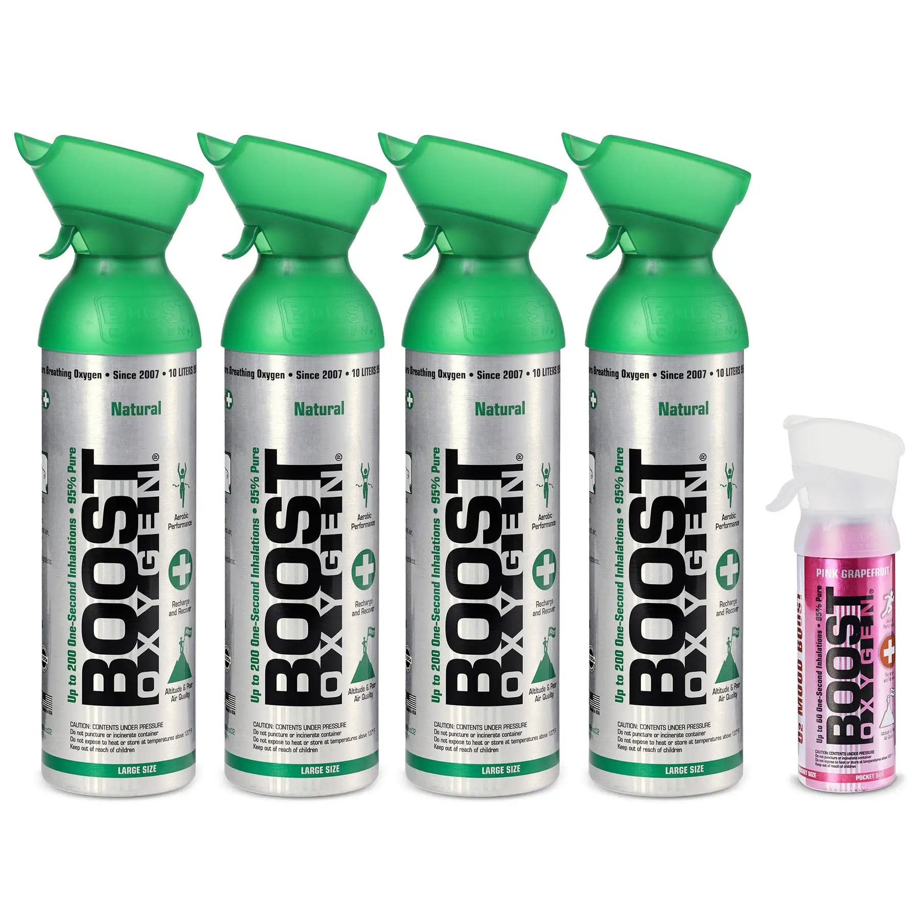 Boost Oxygen Natural 4 Portable Pure Canned Oxygen Canister with 1 ...