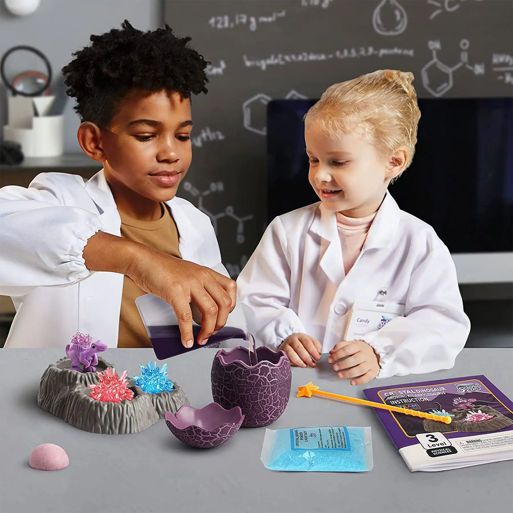 Science Can Geoscience 3 Color Crystal Dinosaur Deluxe Growing Kit ...