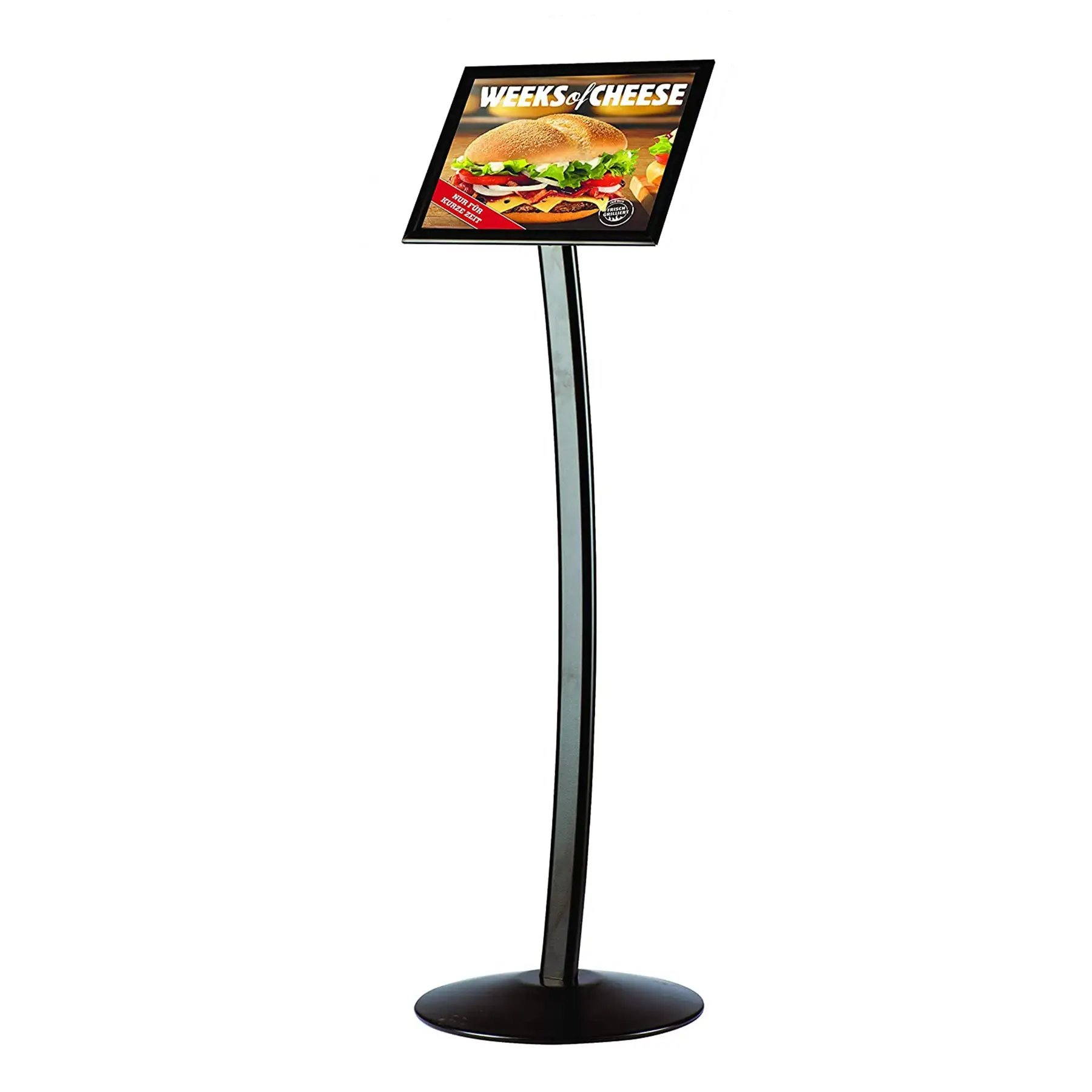 M&T Displays 8.5 x 11" Metal Pedestal Arc Restaurant Menu Holder, Black ...
