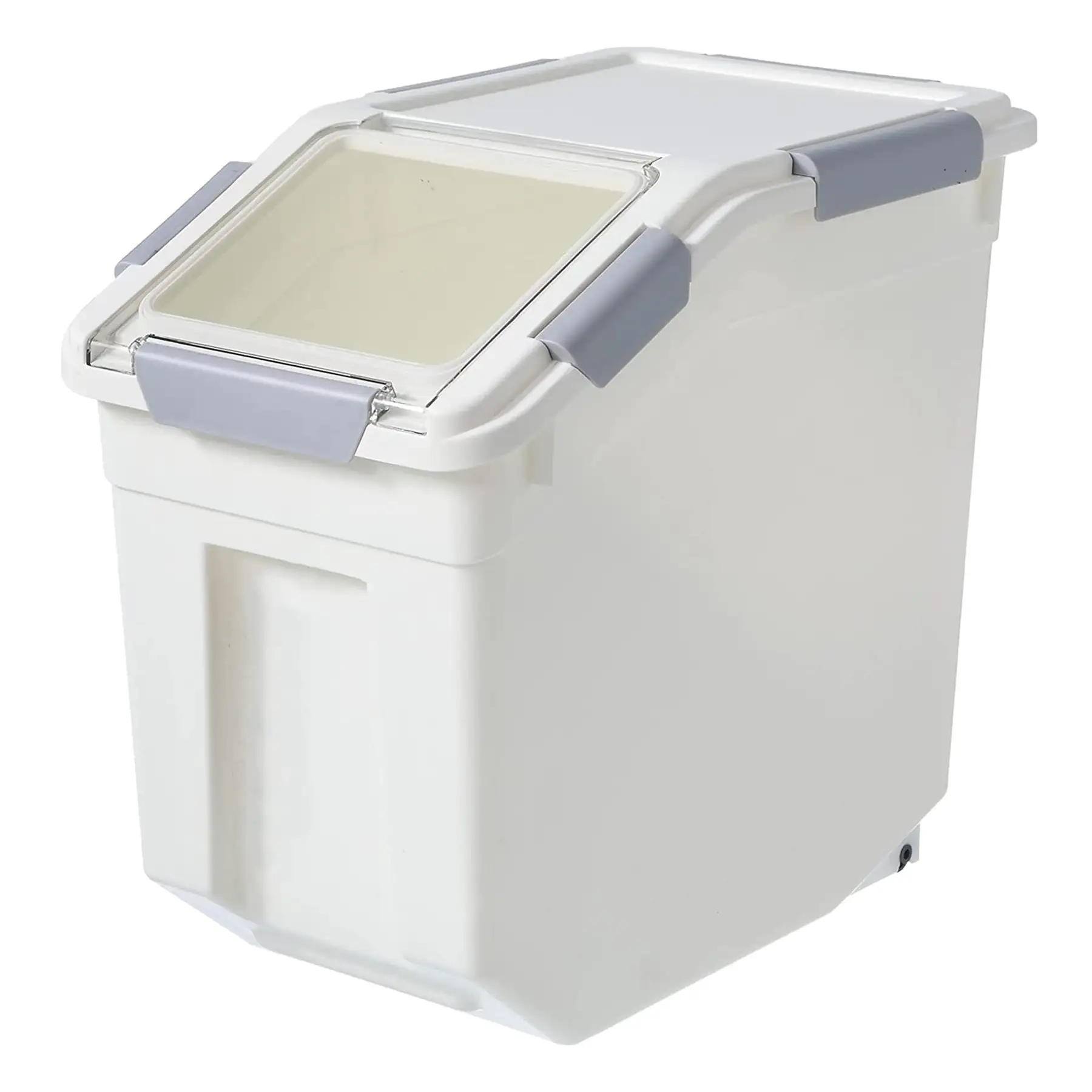 HANAMYA 25 Liter Storage Container with Wheels and Measuring Cup, White ...