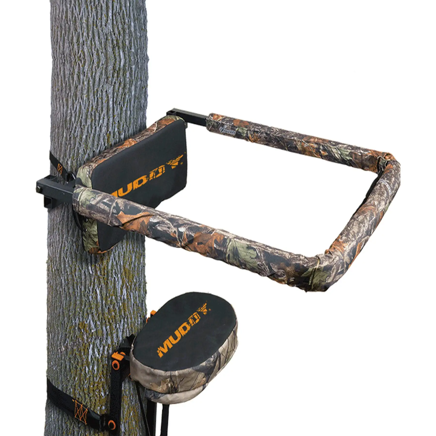 Muddy The Boss XL Hang On Hunting Tree Stand and Flip Up Shooting Rail ...