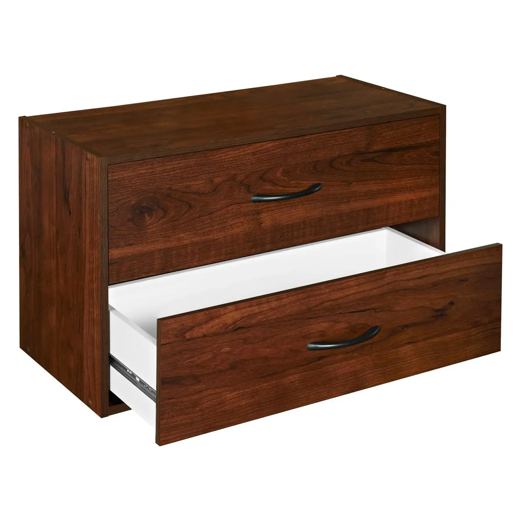 ClosetMaid Stackable 2 Drawer Wooden Horizontal Organizer, Dark Cherry ...