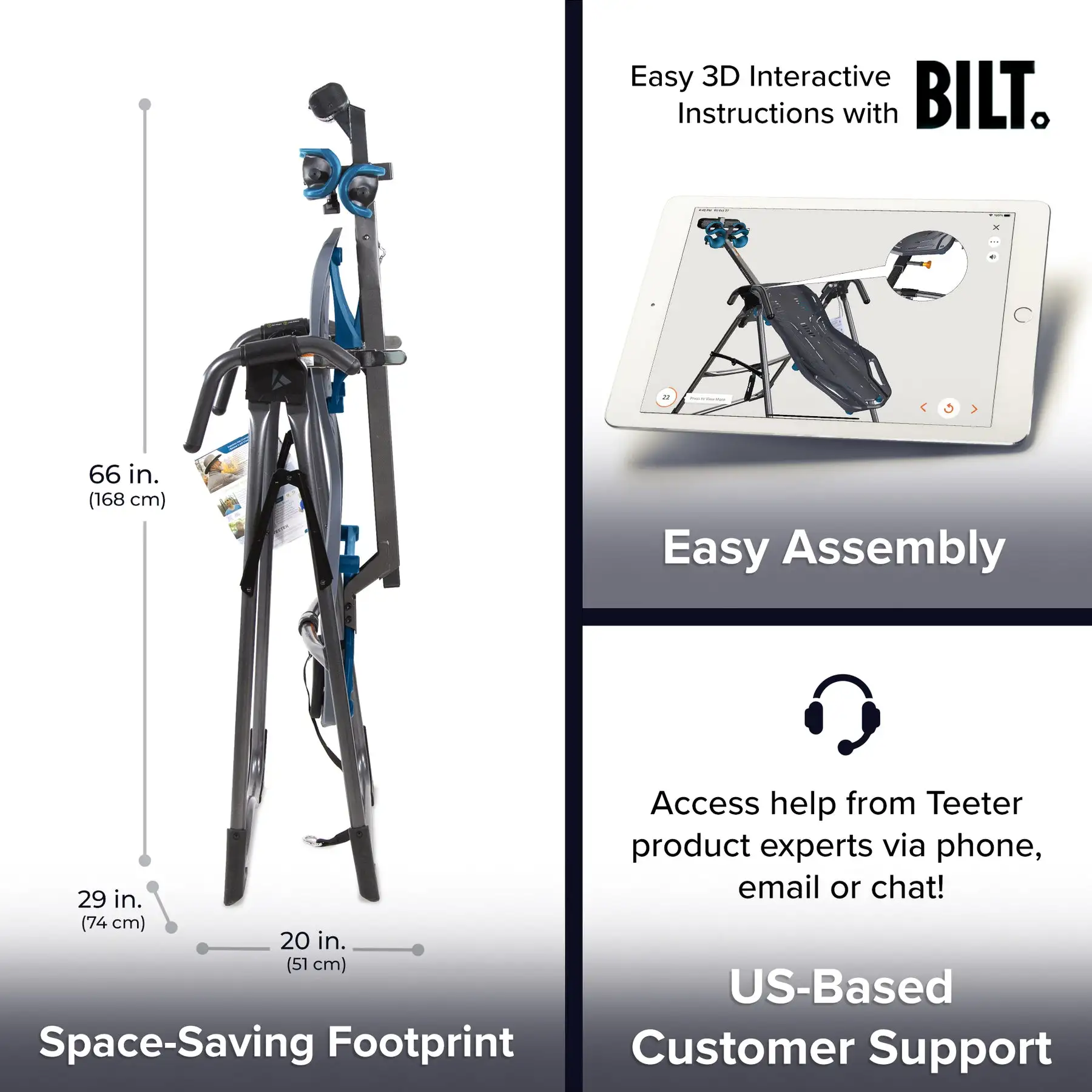 TEETER FitSpine X1 Inversion Table w/Flexible 8 Point Floating ...