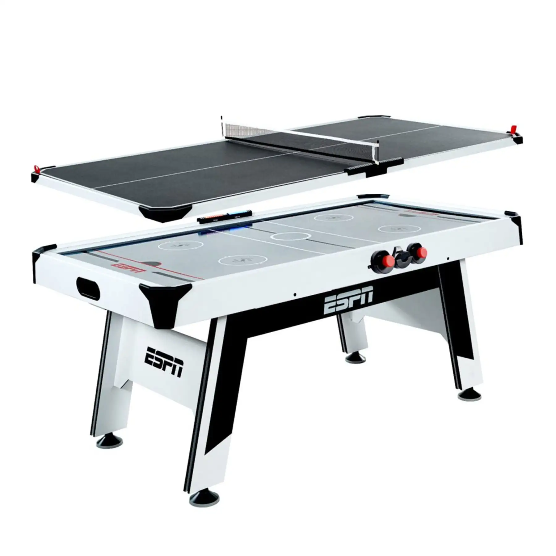 ESPN 72'' Air Powered Hockey Arcade Game Table with Table Tennis ...