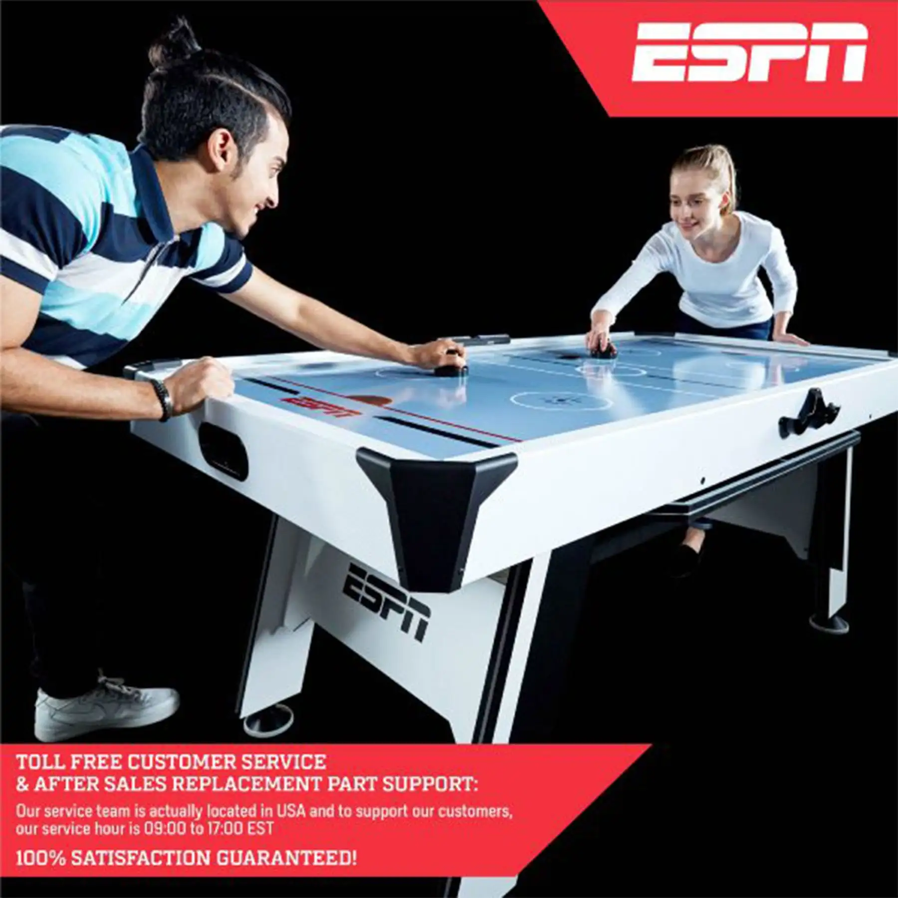 ESPN 72'' Air Powered Hockey Arcade Game Table with Table Tennis ...