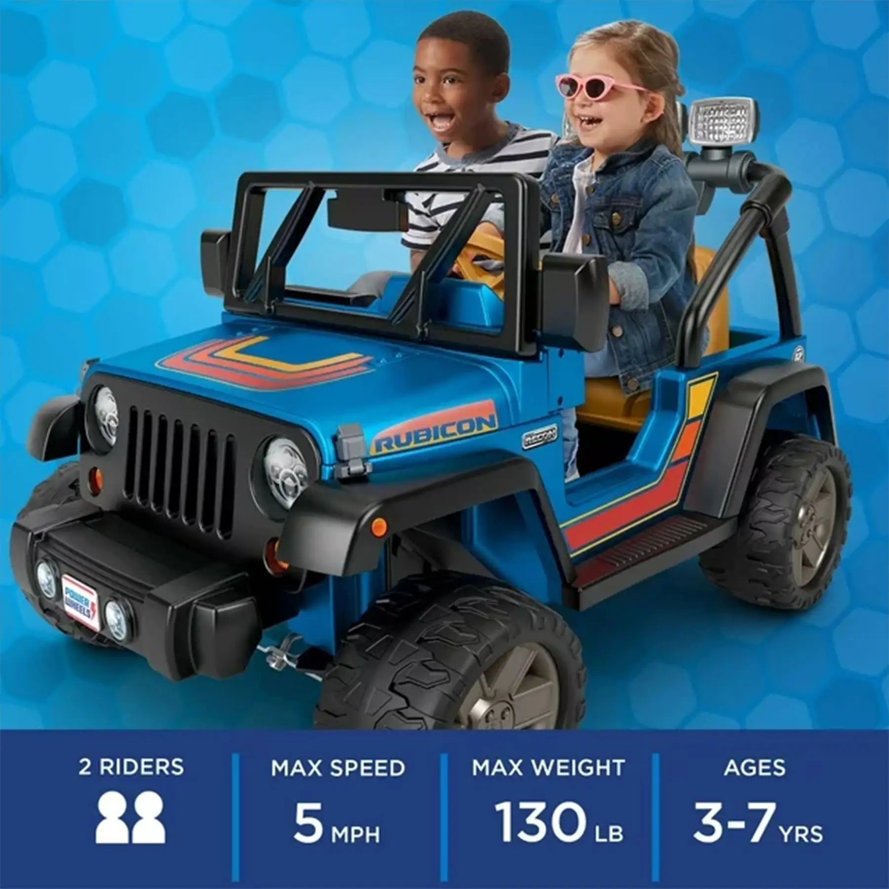 Fisher-Price Power Wheels Retro Jeep Wrangler Ride On Vehicle Toy Car ...