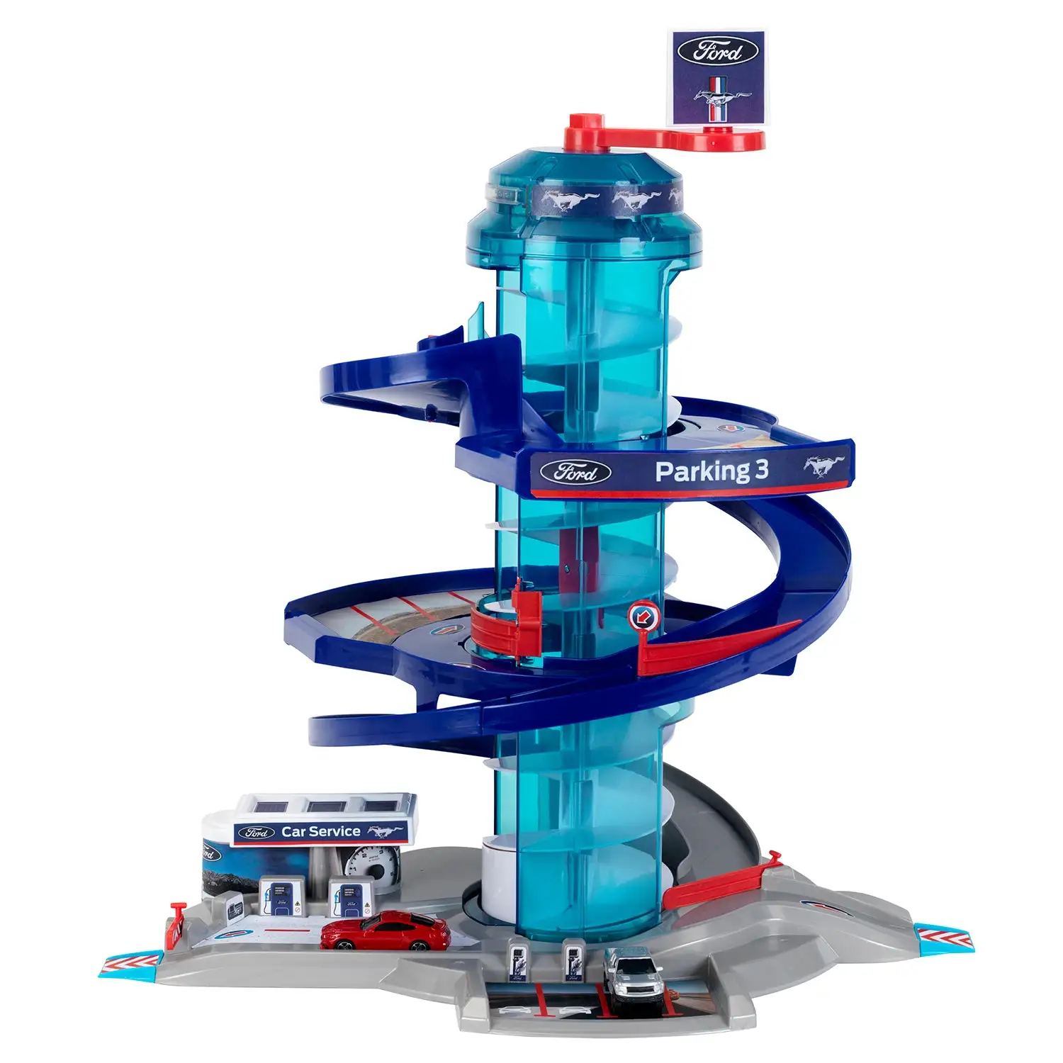 Theo Klein Ford Car Service Helix Parking Garage Toy Playset for Kids 3 ...