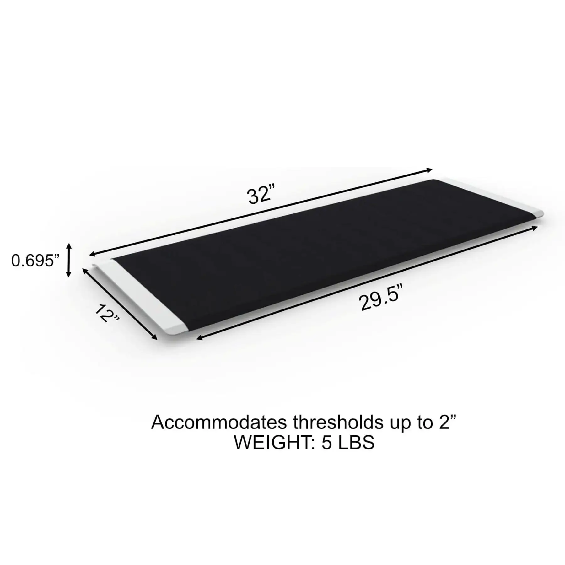 EZ-ACCESS TRANSITIONS 32 x 12" Portable Angled Entry Plate Threshold ...