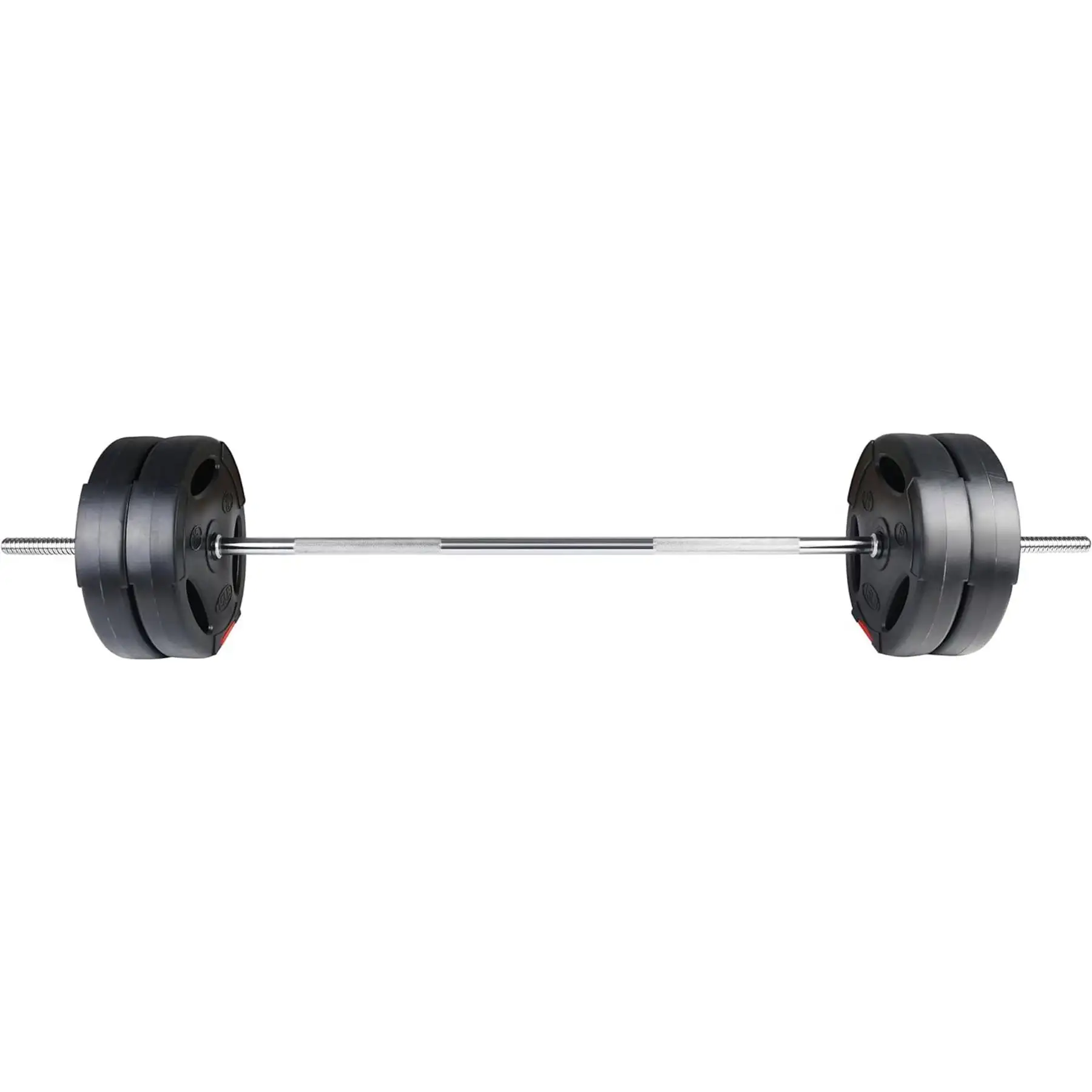 BalanceFrom Standard Coded Olympic Barbell 60 Pound Weight Plate Set ...