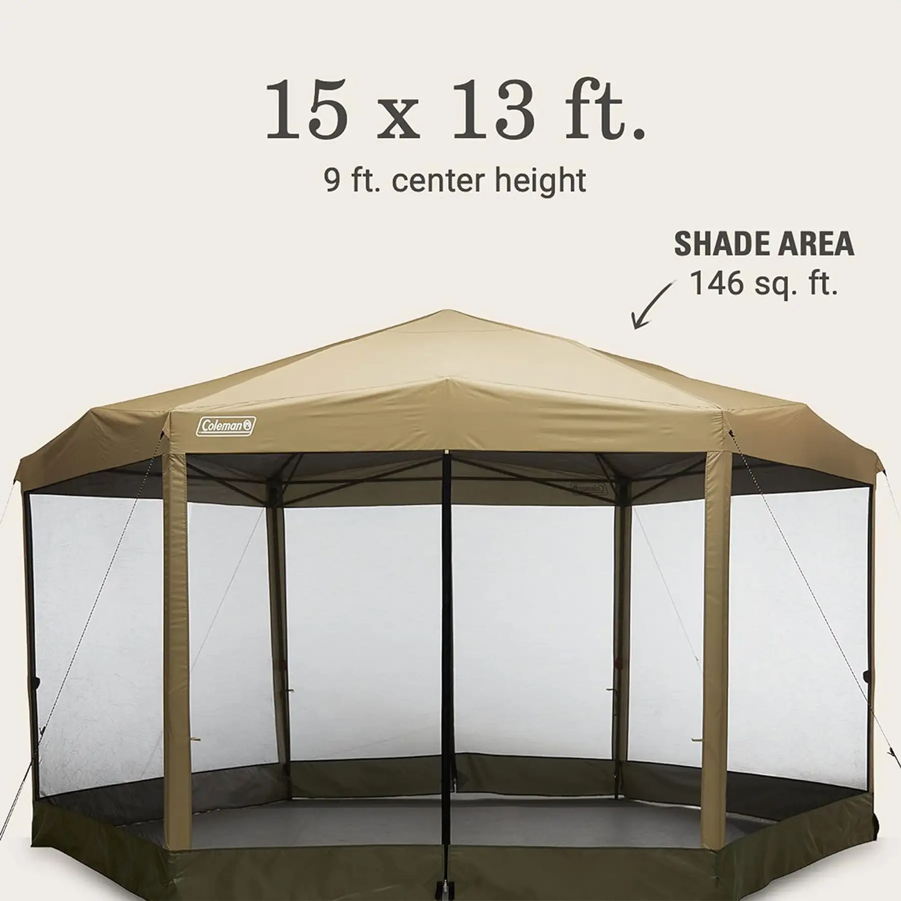 Coleman Back Home 15 x 13 Ft Screen House Instant Setup Canopy Tent ...