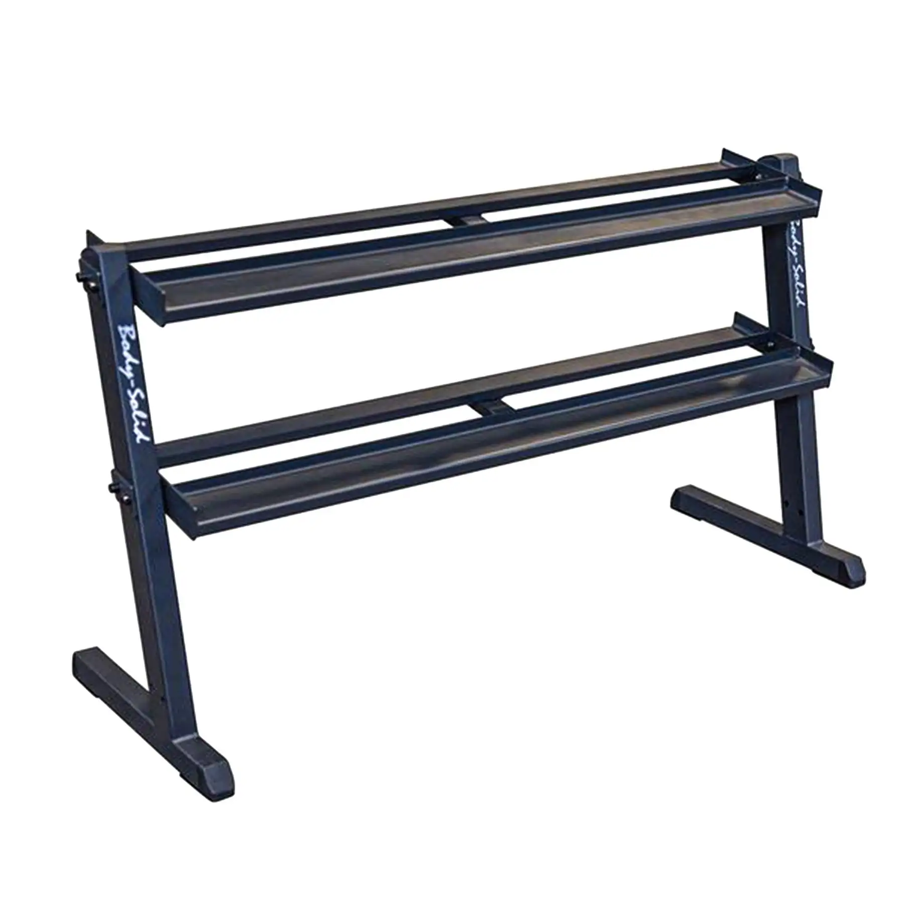 Body Solid 2 Tier Horizontal Dumbbell Rack with Heavy Gauge Steel ...