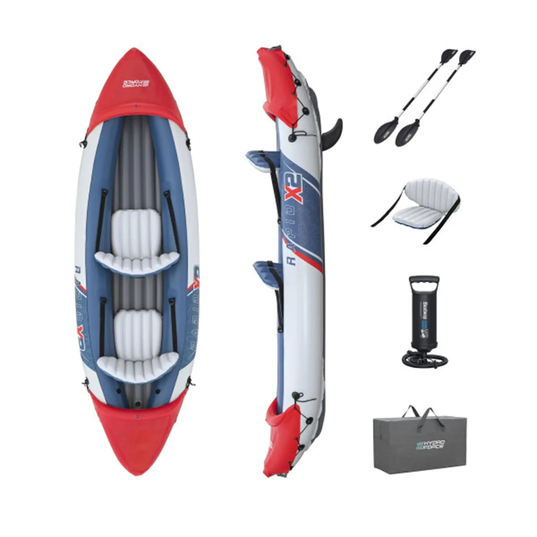 Bestway Hydro-Force Rapid X2 Inflatable 2 Person Kayak Outdoor Water ...