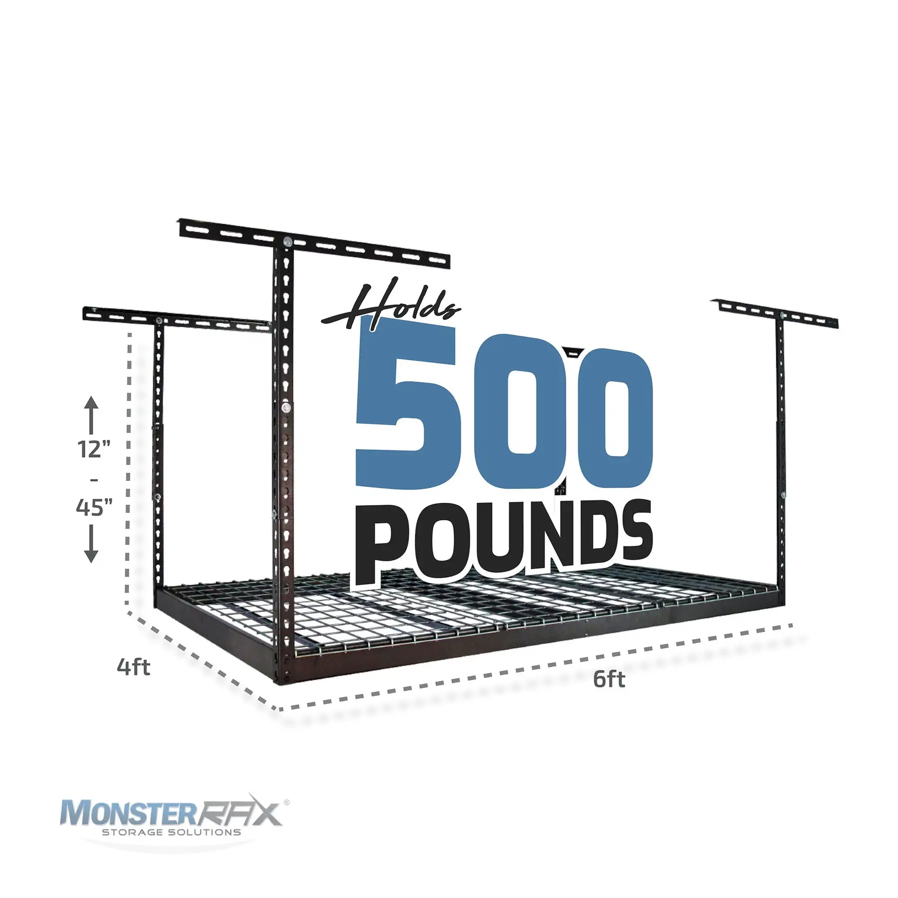 SafeRacks Big Box 4'x6' Steel Overhead Storage Rack w/Adjustable ...