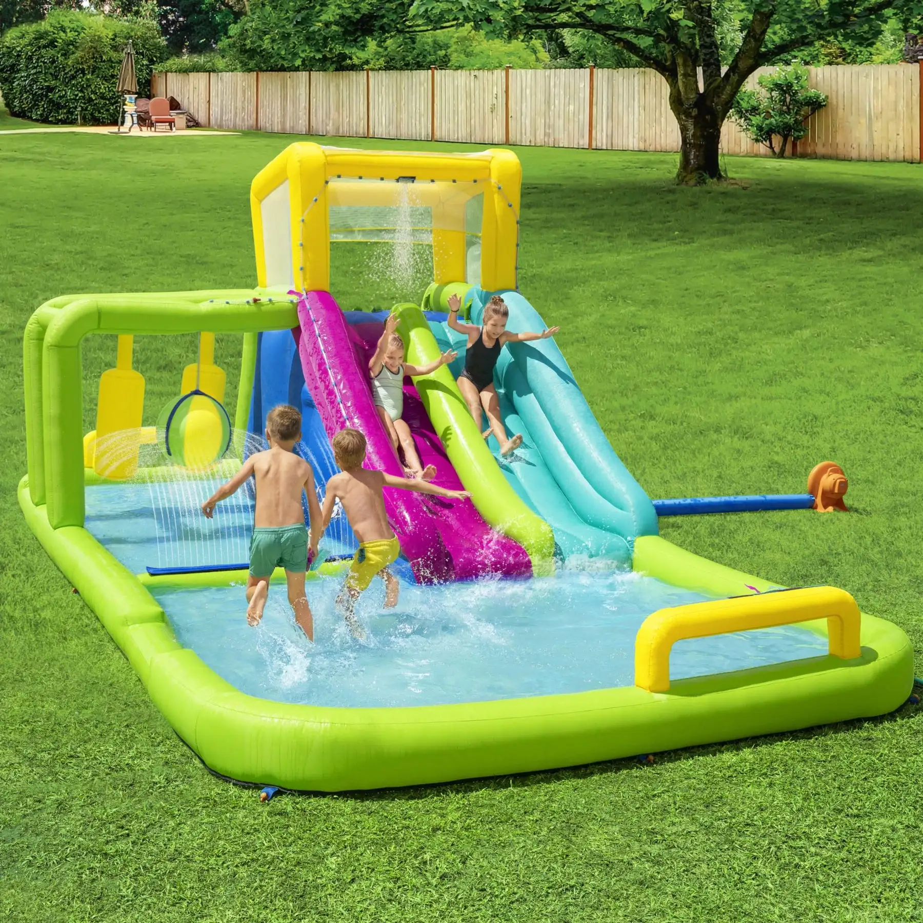 Bestway H2OGO! Splash Course Kids Inflatable Mega Water Park with Air ...