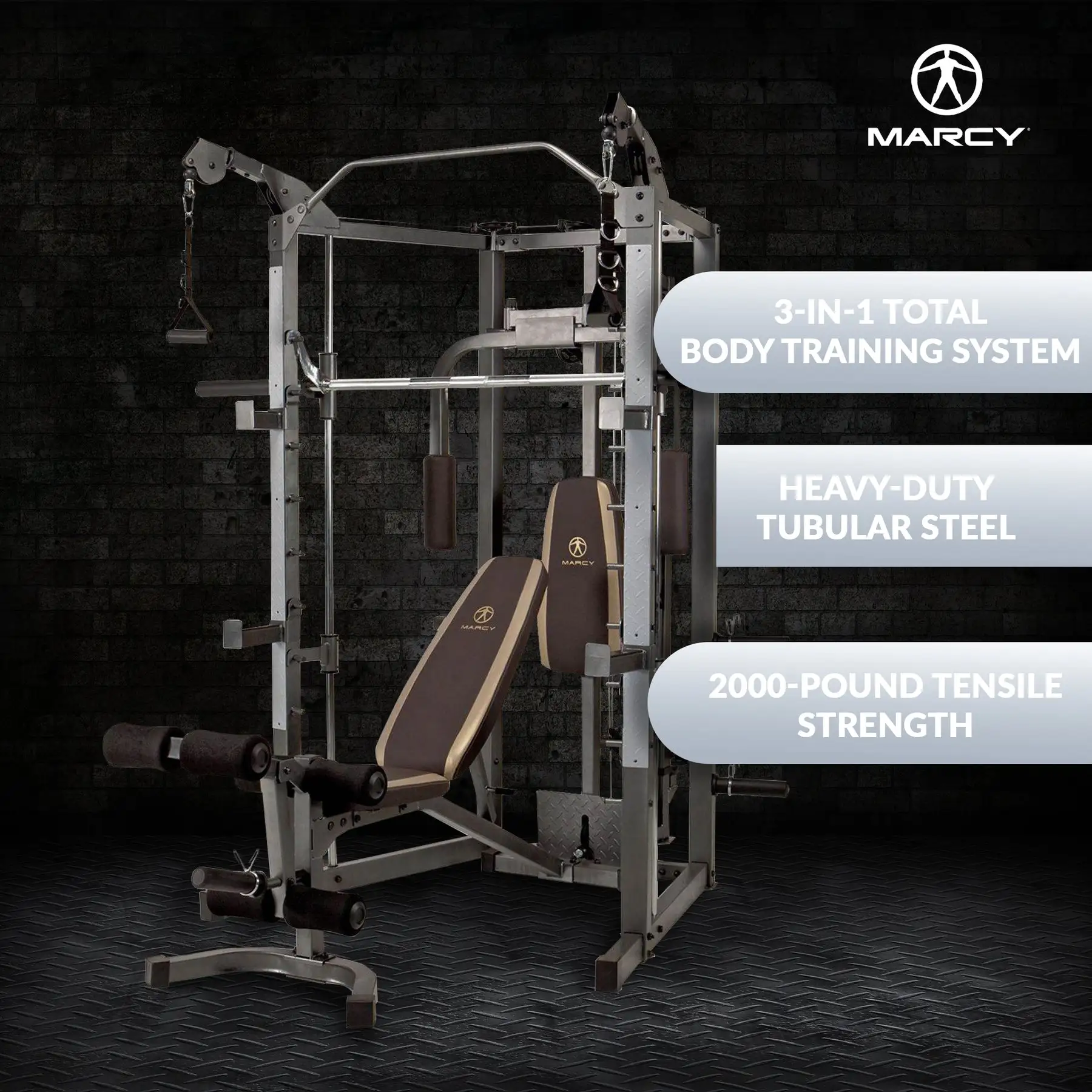 Marcy Combo Smith Heavy-Duty Total Body Strength Home Gym Workout ...