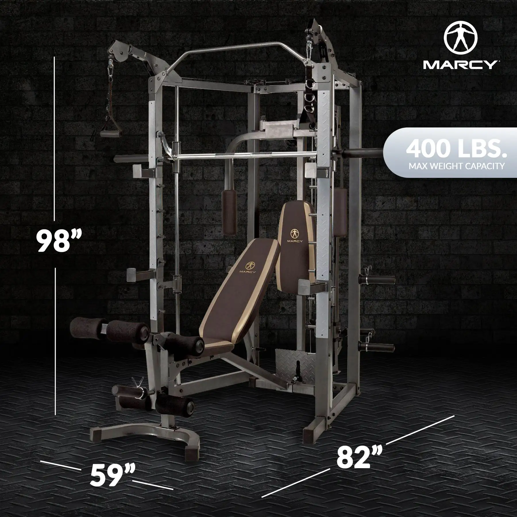 Marcy Combo Smith Heavy-Duty Total Body Strength Home Gym Workout ...