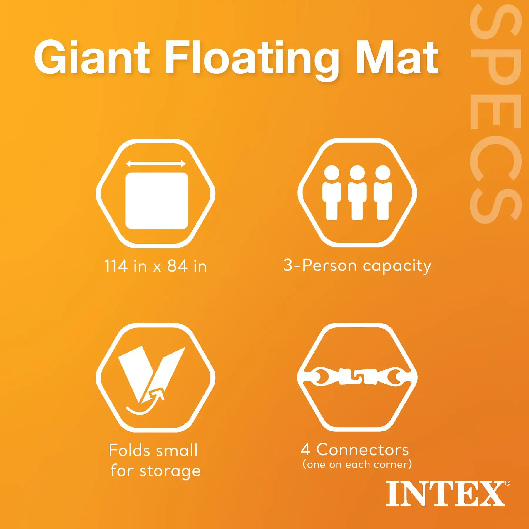 Intex Giant 9.5' Inflatable Floating Water Swimming Pool Lake Mat ...