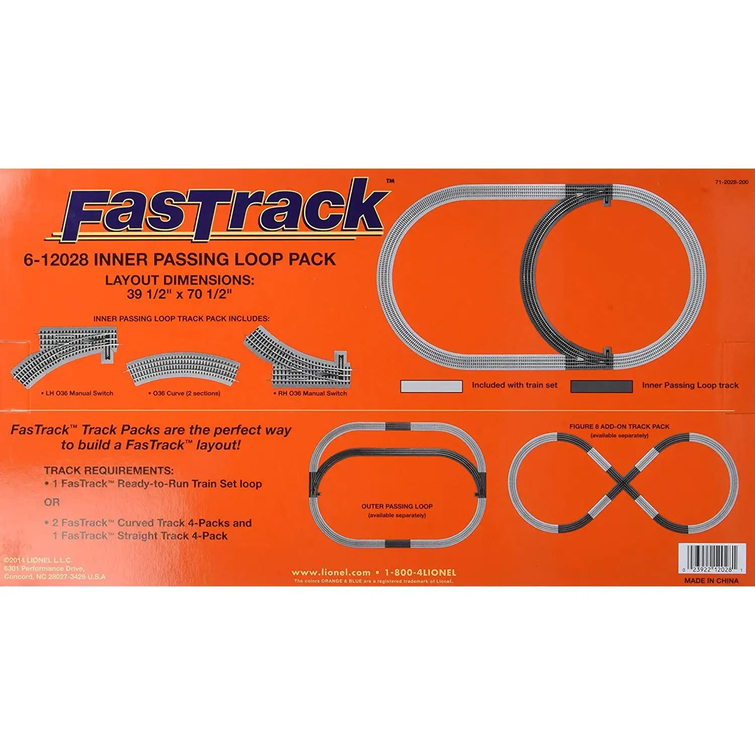 Lionel FasTrack Electric Model Train O Gauge Inner Passing Loop Add-On ...