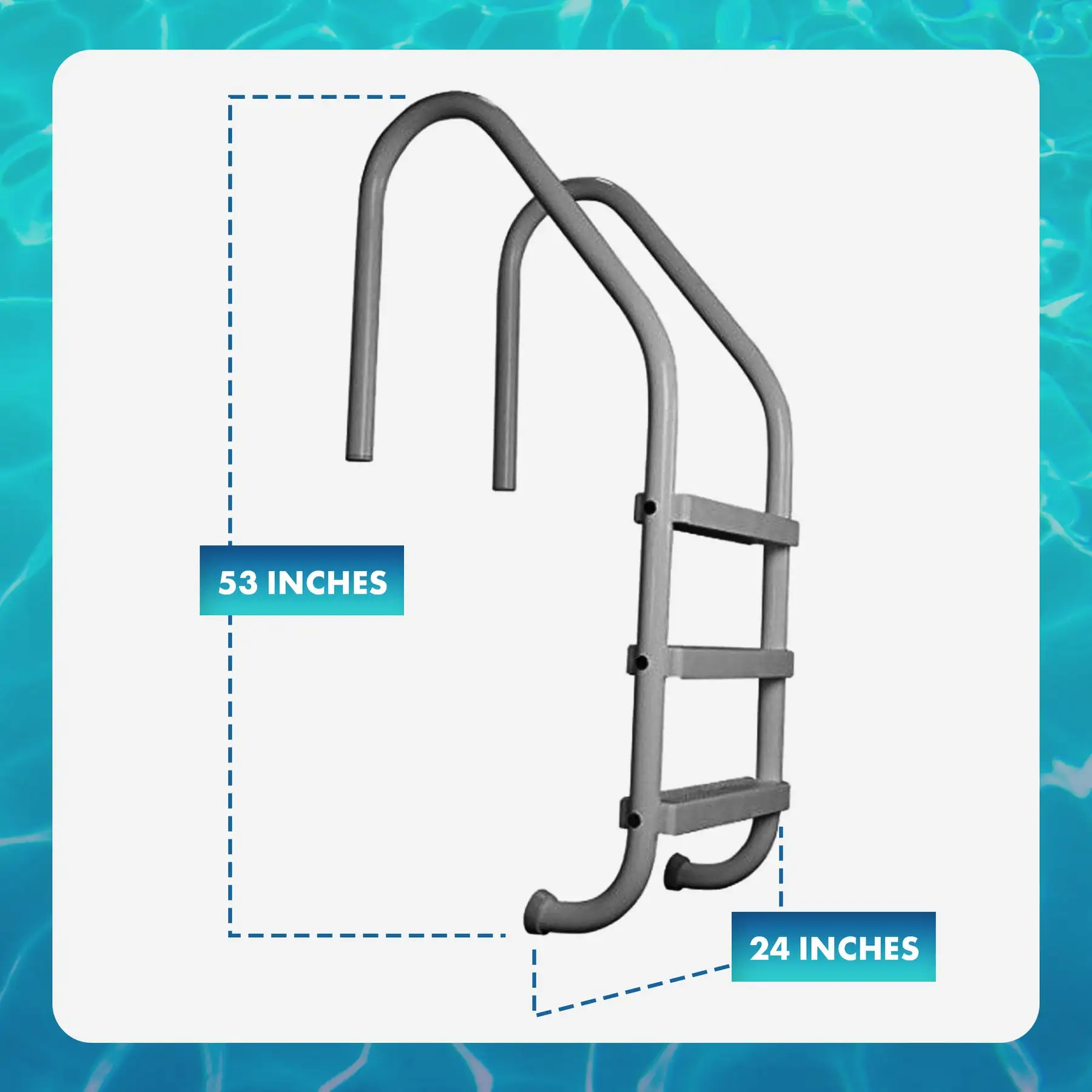 Saftron 3 Step Polymer Finish Inground Pool Ladder, Graphite Gray ...