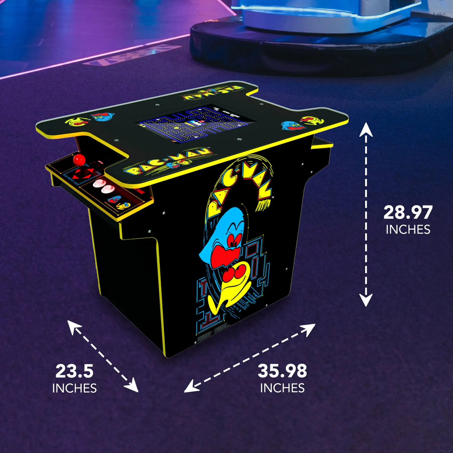 Arcade1UP PAC-MAN Head-to-Head Arcade, 12 Games in 1, Black Edition ...