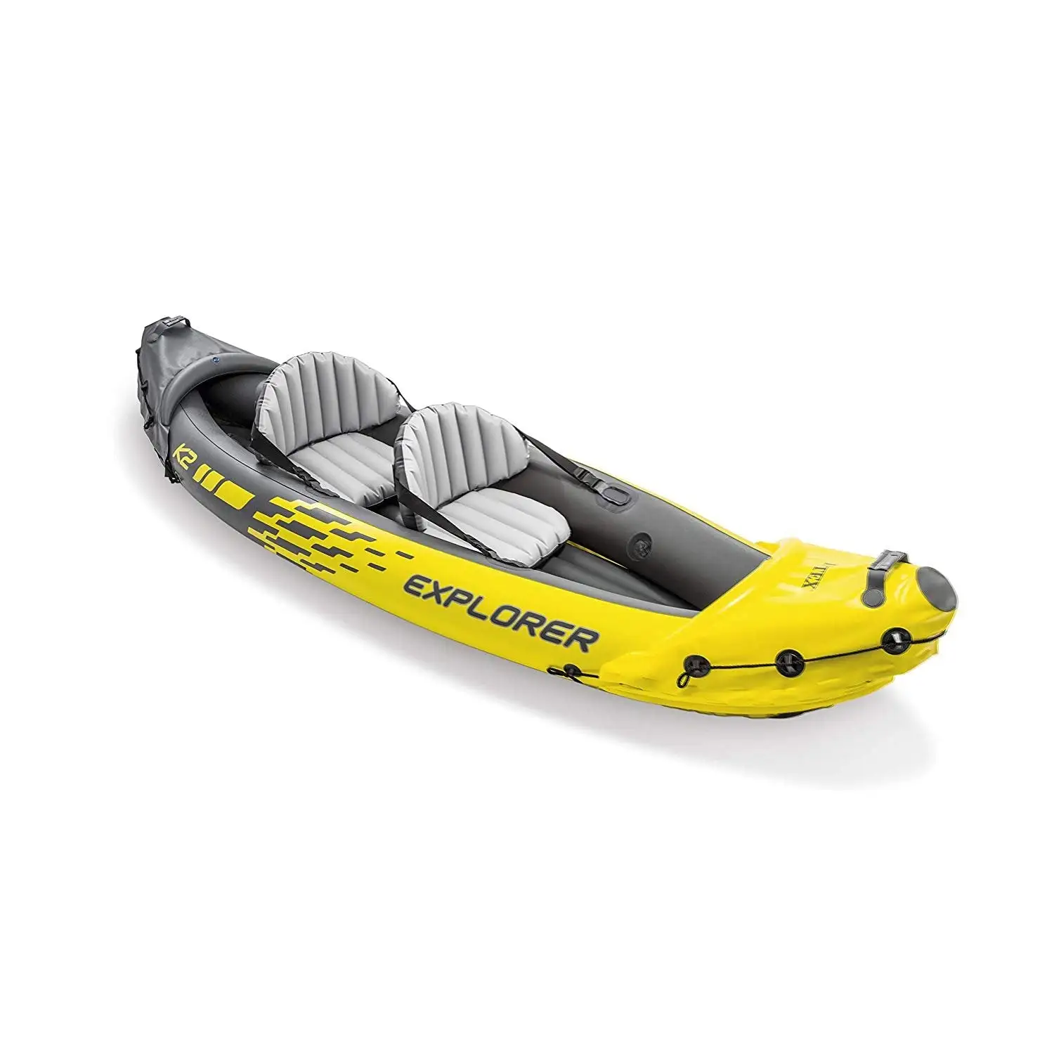 Intex Explorer K2 2 Person Inflatable Kayak Set and Air Pump, Yellow (3 ...