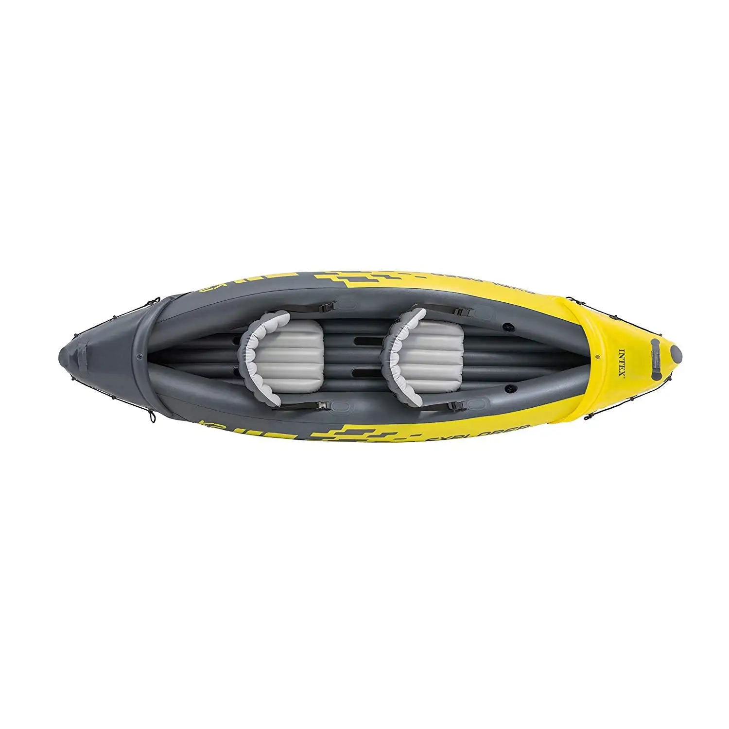 Intex Explorer K2 2 Person Inflatable Kayak Set and Air Pump, Yellow (3 ...