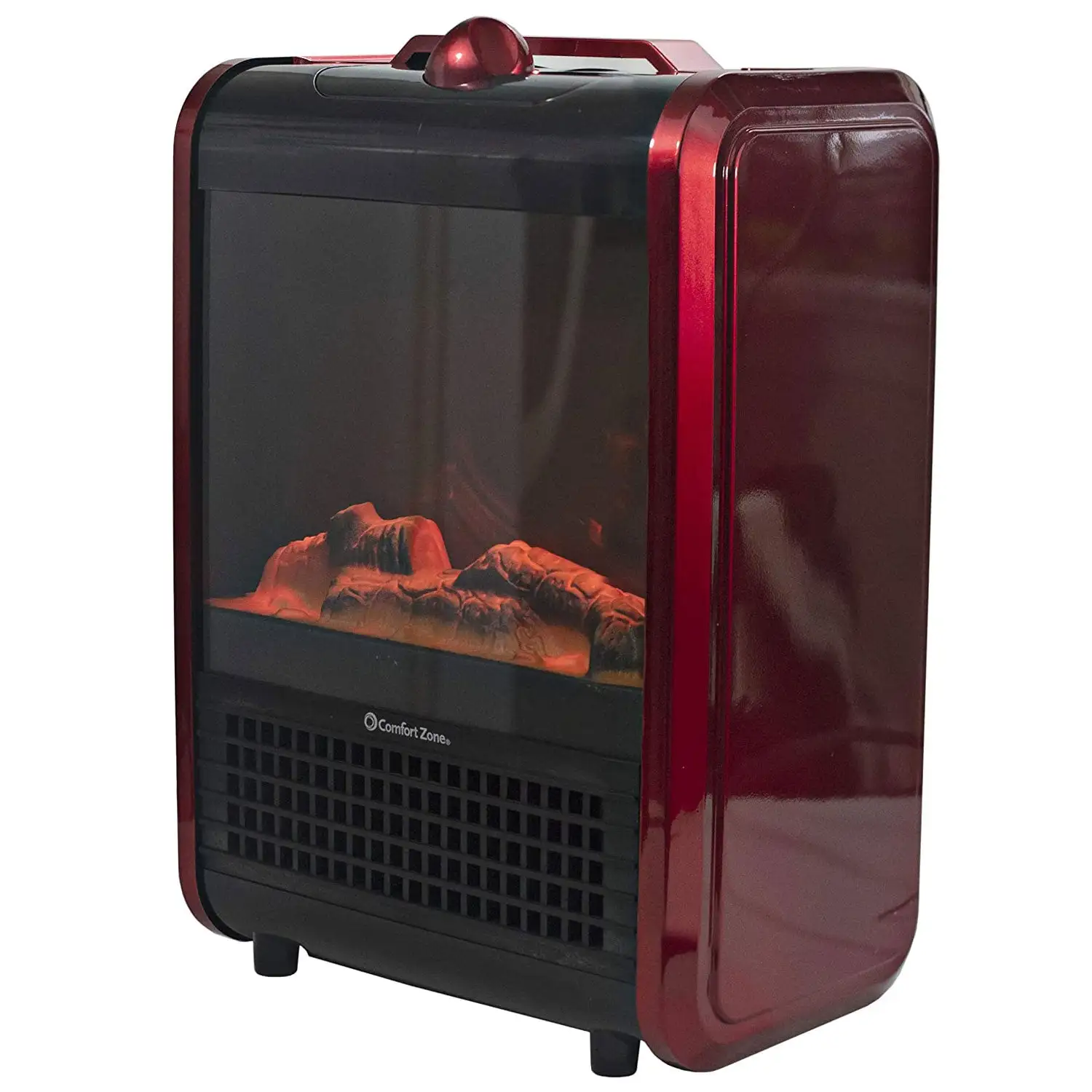 Comfort Zone Portable Electric Freestanding Fireplace Space Heater,Red ...