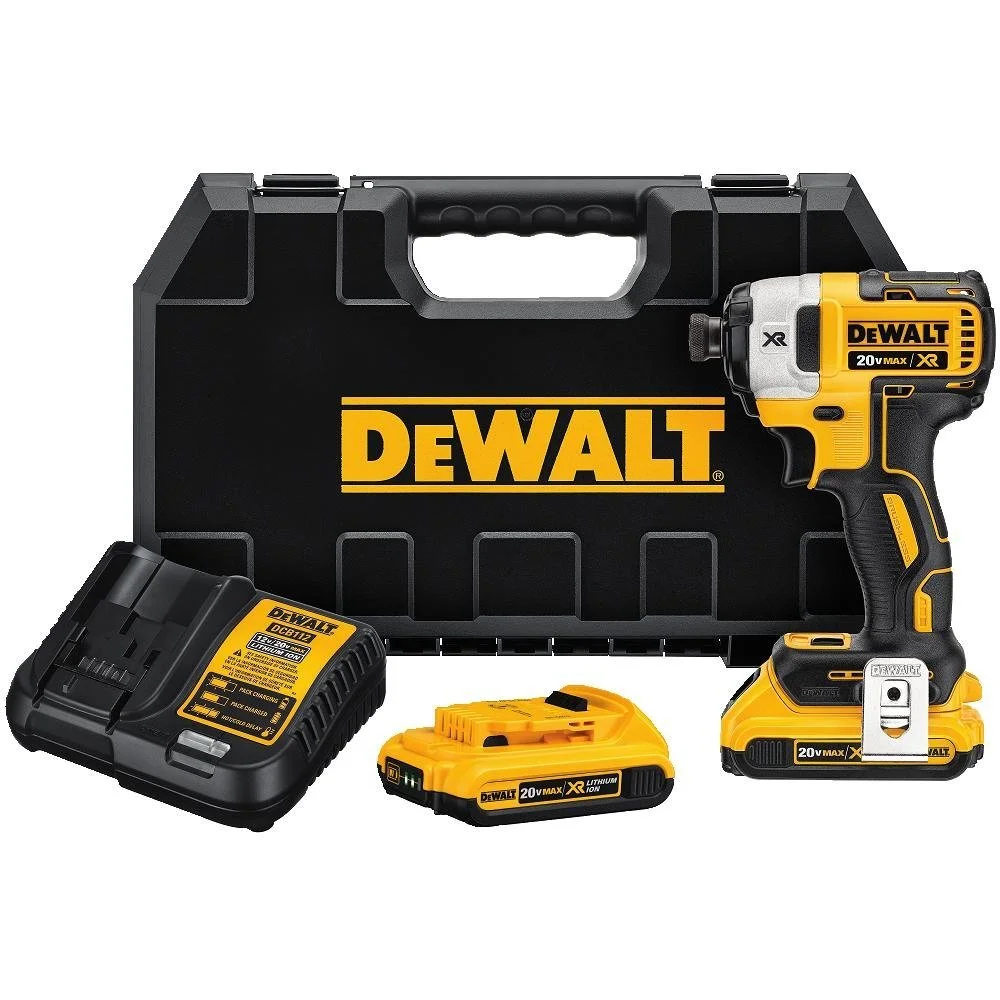 DeWalt DCF887D2 20 volts 1/4" Keyless Cordless Compact Impact Driver ...