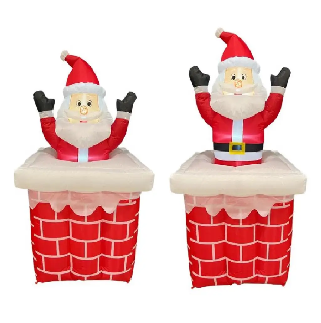Celebrations MY-22CS629 Animated Santa in Chimney Inflatable ...