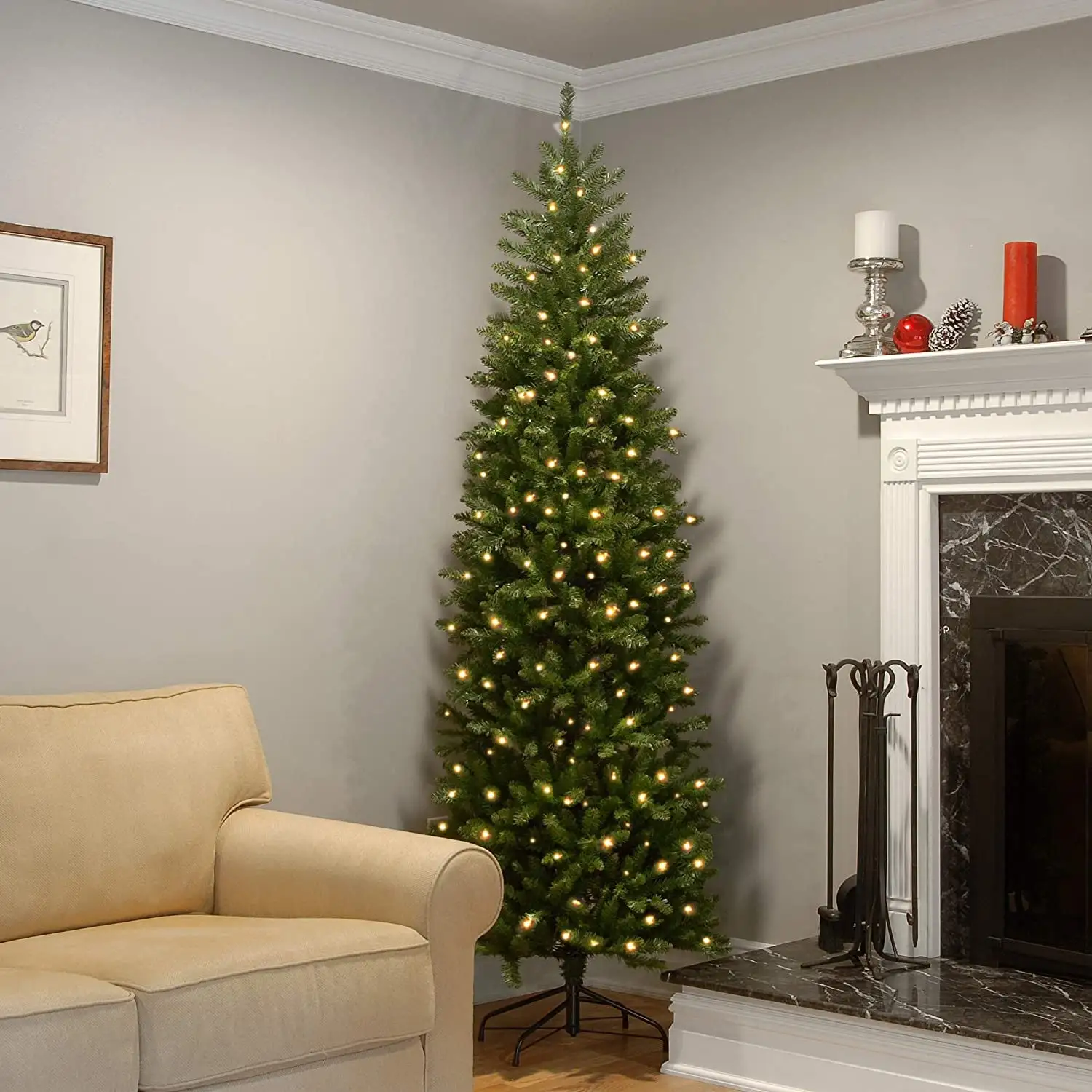 National Tree Company 9ft Pre-Lit Kingswood Christmas Tree with Stand ...