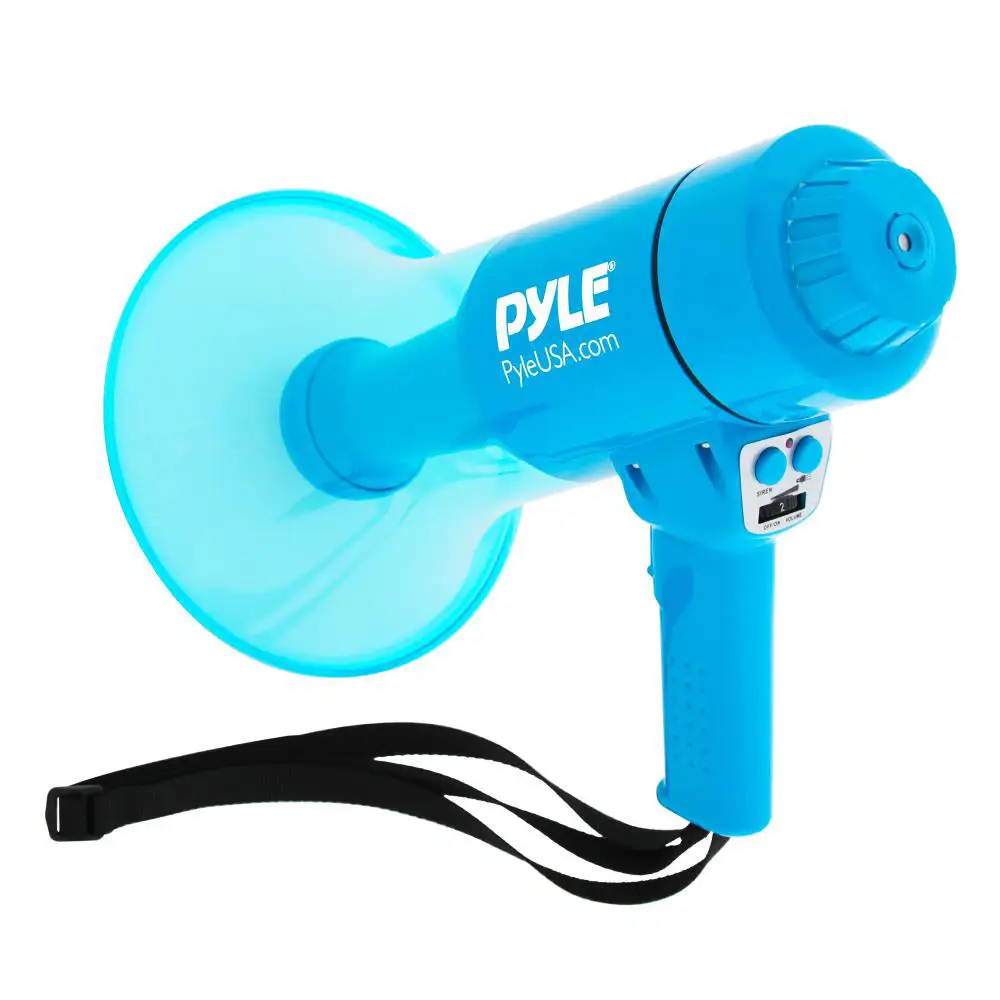 Pyle Portable Waterproof Megaphone Bullhorn Speaker with LED Light ...