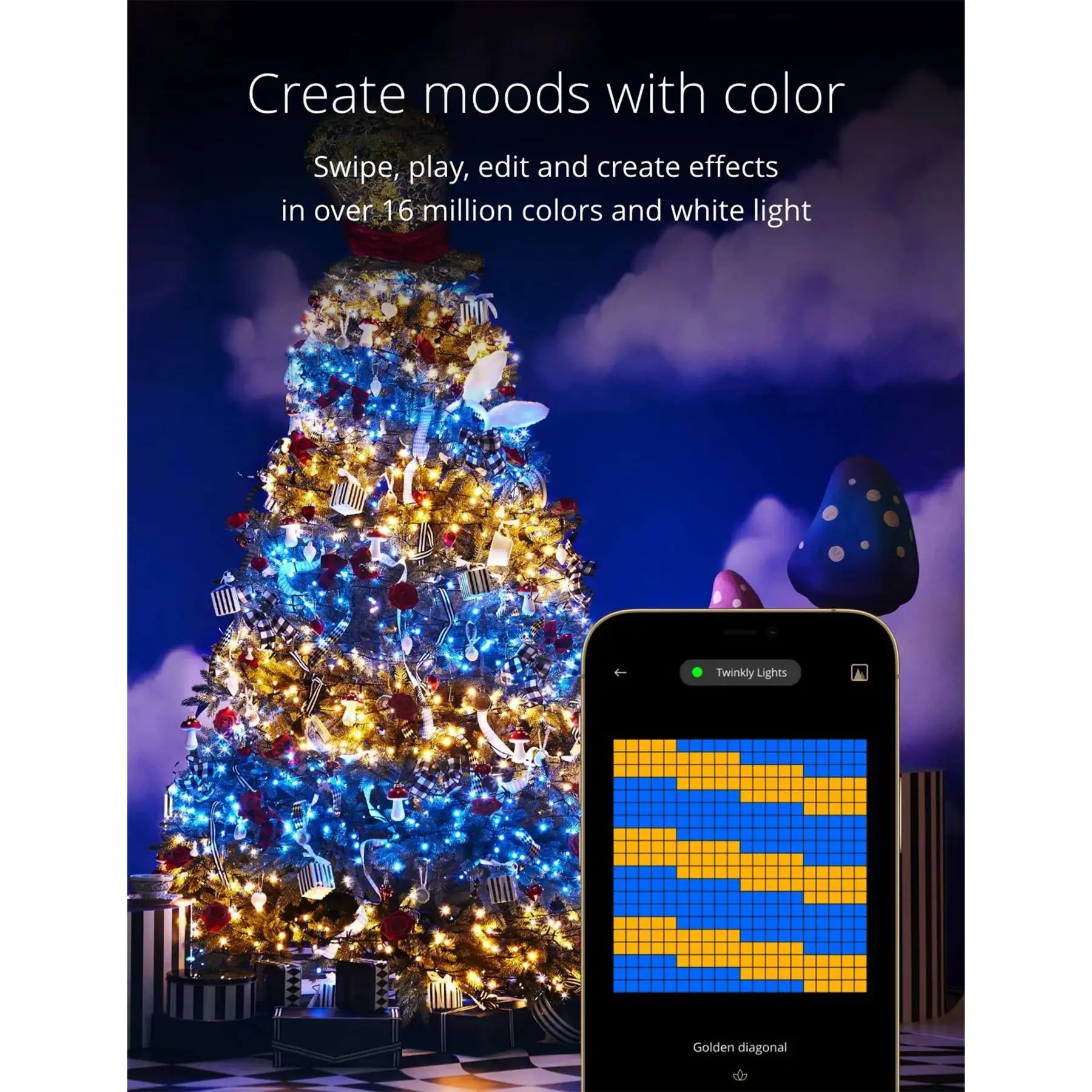 Twinkly Strings App-Controlled Smart LED Christmas Lights 250 RGB+W ...
