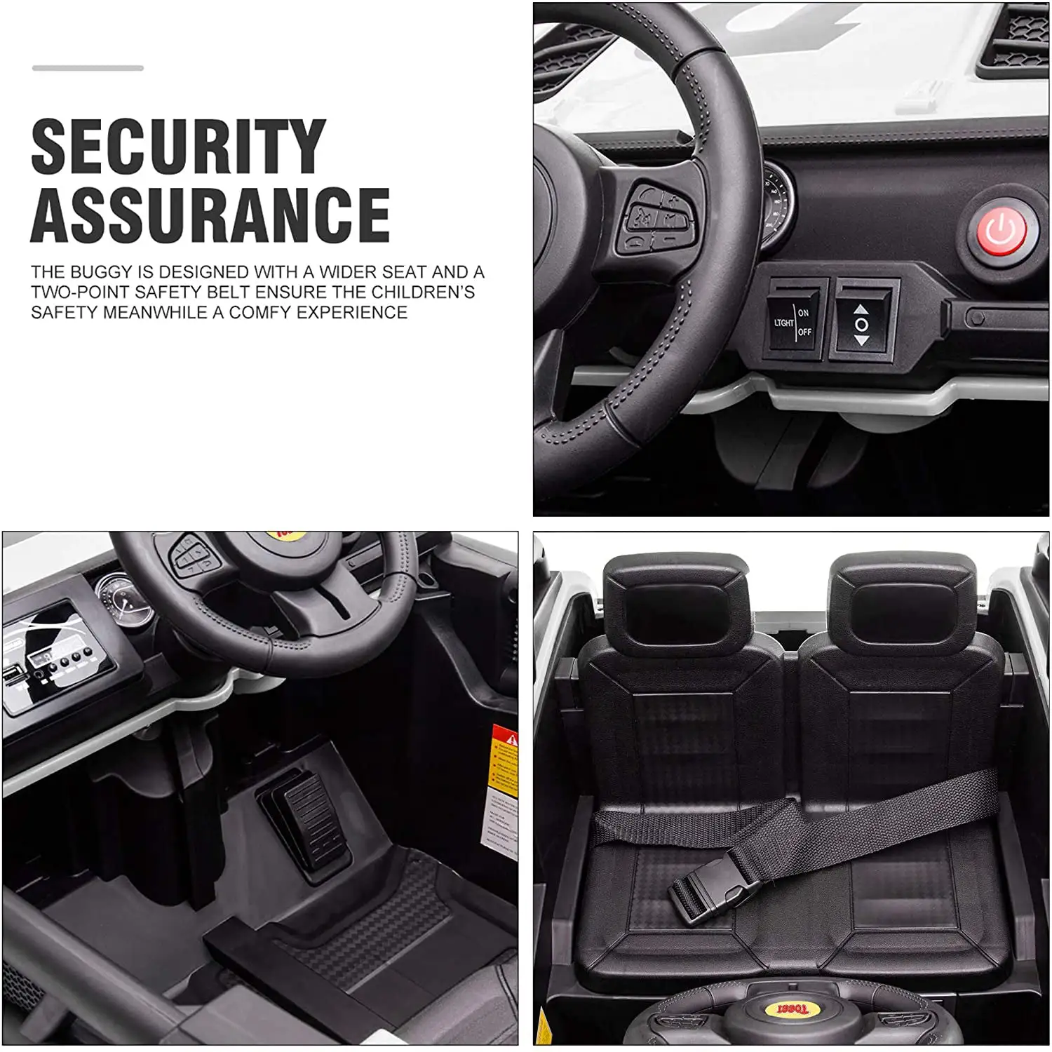 TOBBI 12V Electric Remote Control Kids Toy Fun Vehicle Ride On Truck ...